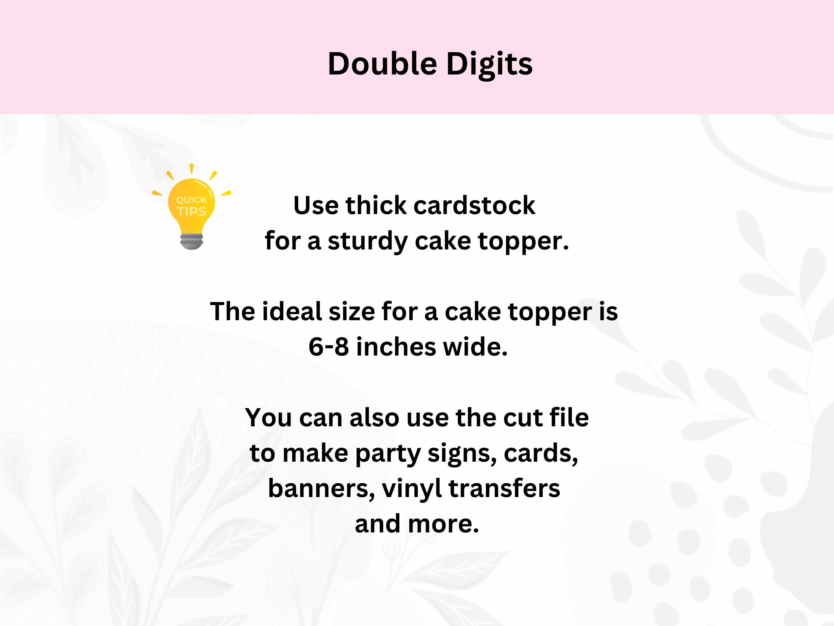 Double Digits Cake Topper Svg | Digital Download | 10th Birthday Cake ...