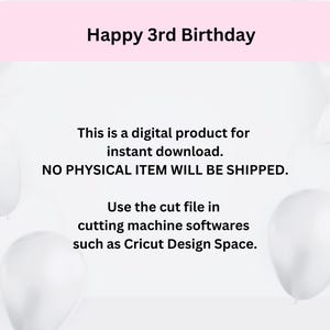 Happy 3rd Birthday Cake Topper Svg | Digital Download | Three Scoops of ...