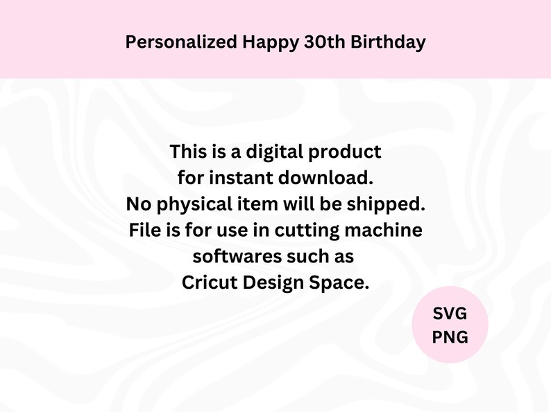 Personalized Happy 30th Birthday Svg | Digital Download | Cake Topper ...