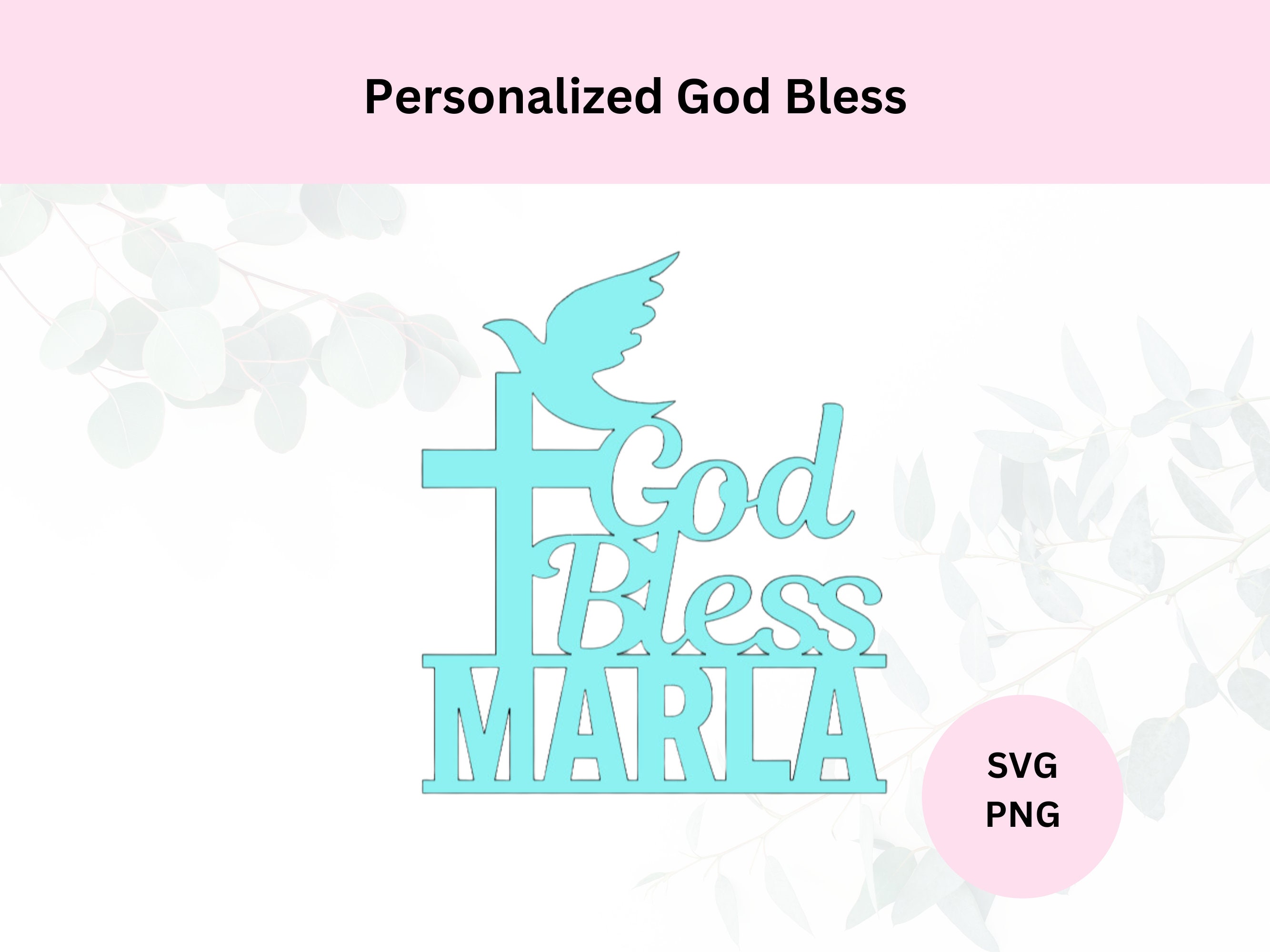 God Bless Svg Baptism Cake Topper God Bless Cake Topper Svg Digital ...