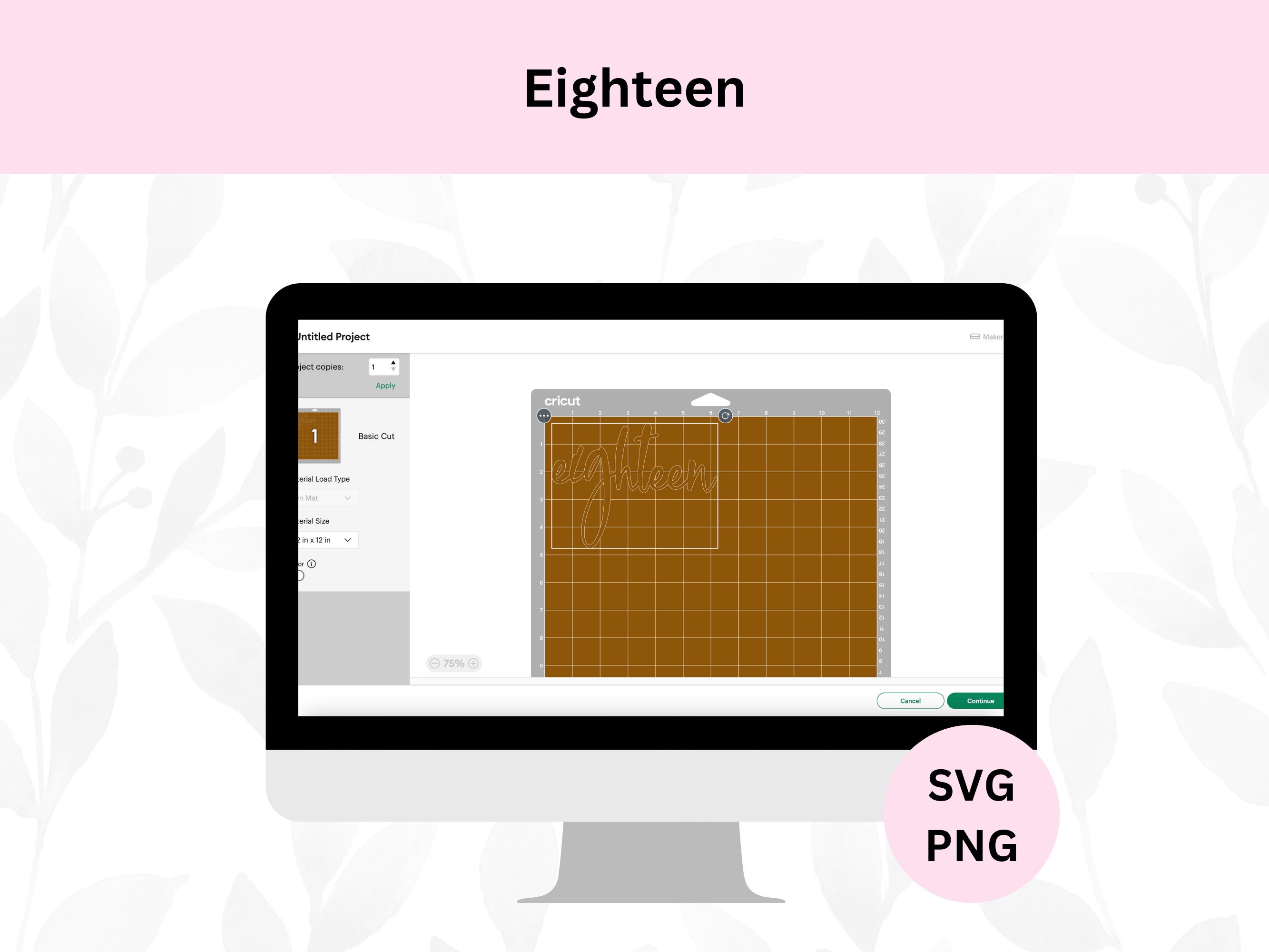 Eighteen Cake Topper SVG, Instant Download, 18th Cake Topper Svg, Cake ...