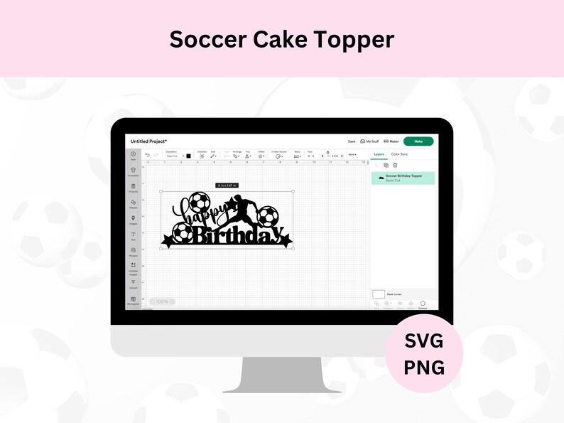 Soccer Cake Topper Svg | Digital Download | Soccer Birthday Topper Svg ...