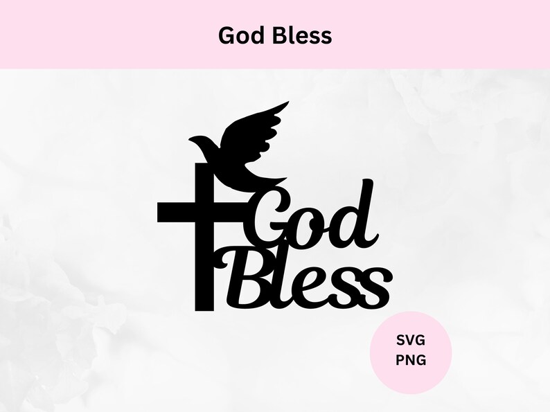 God Bless SVG | Digital Download | Baptism Cake Topper | Christening ...