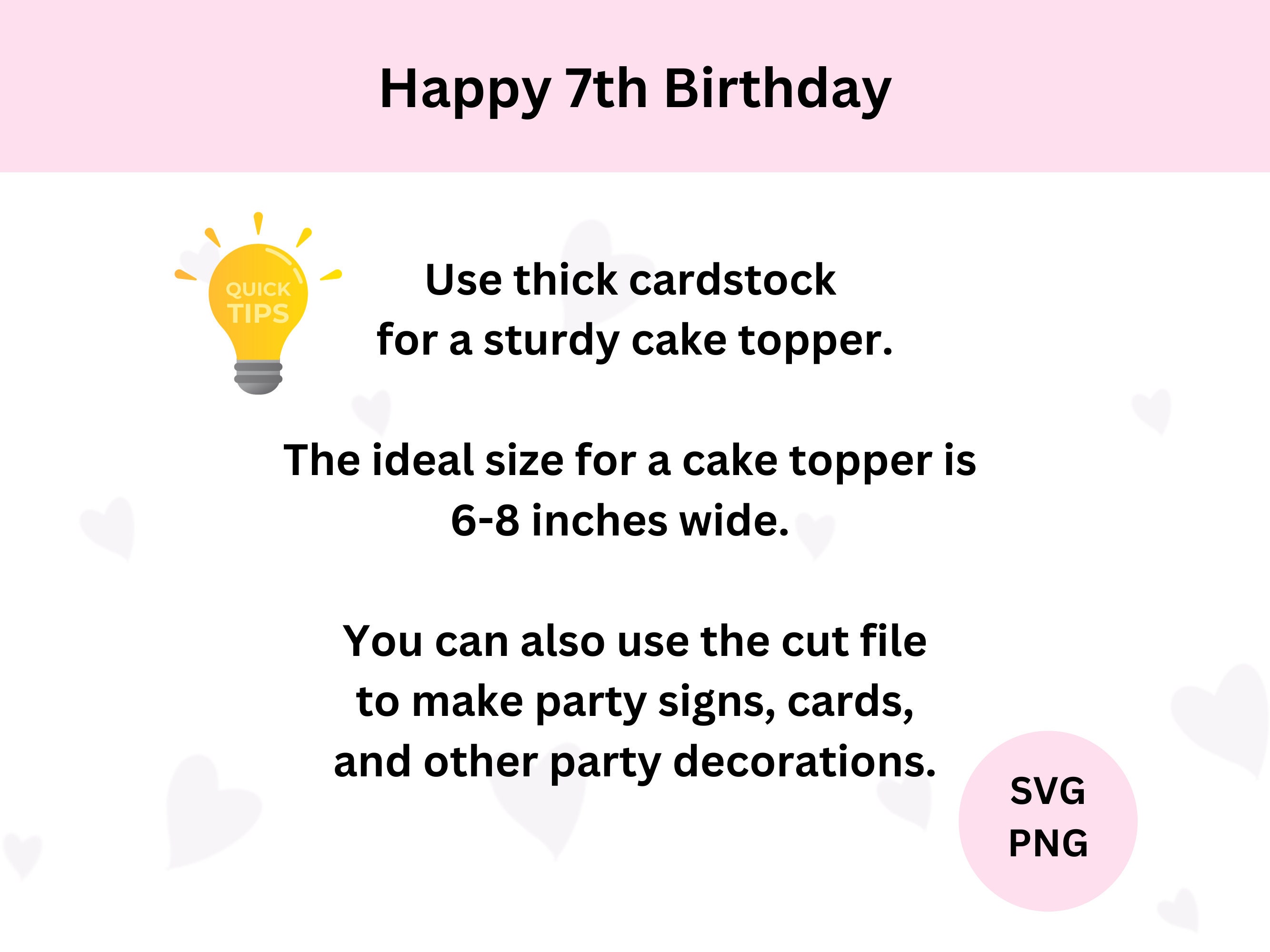 Happy 7th Birthday Cut File, Happy 7th Birthday SVG, DIY Cake Topper ...