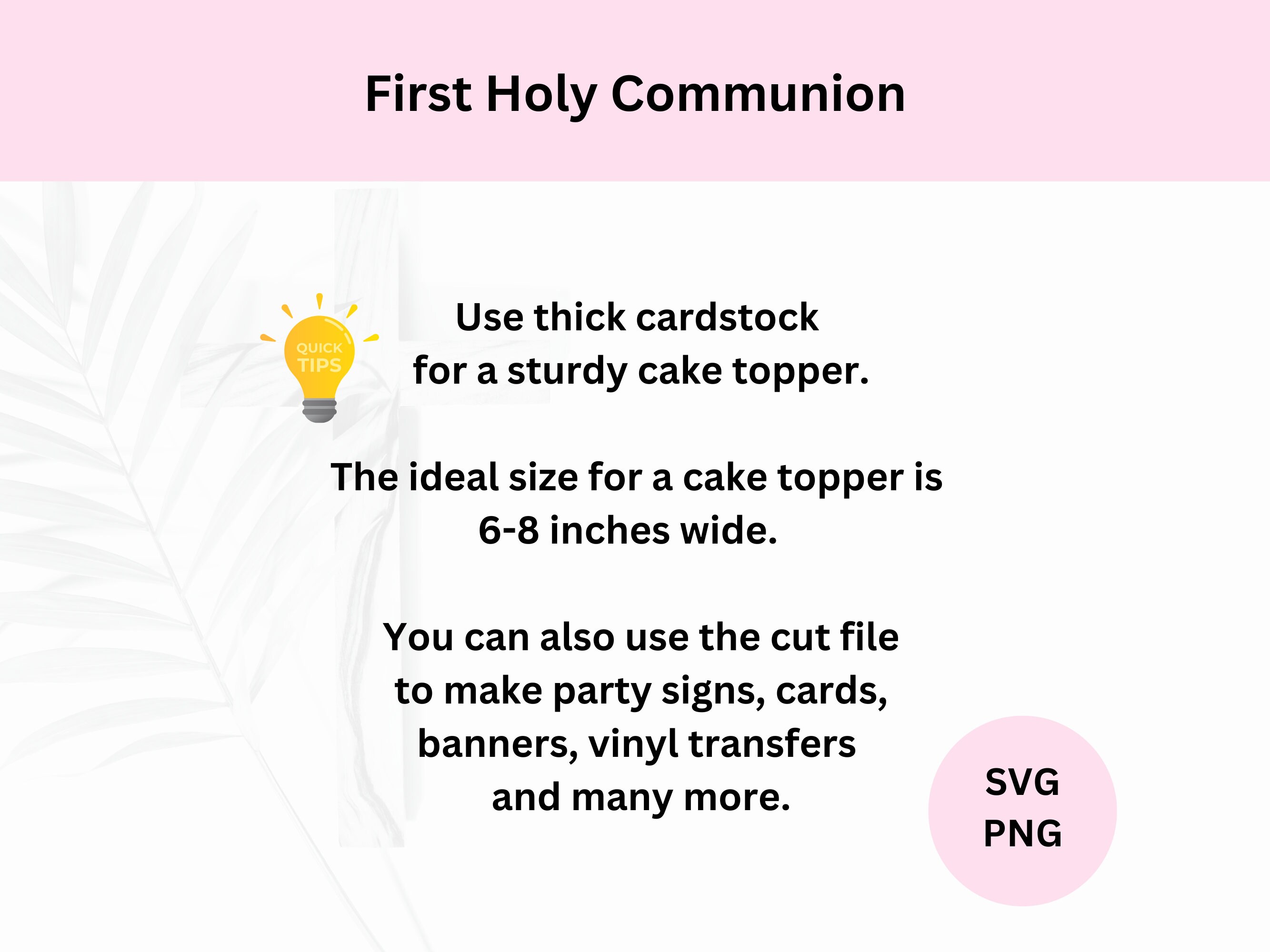 First Holy Communion Cake Topper Svg Digital Download Holy Communion ...