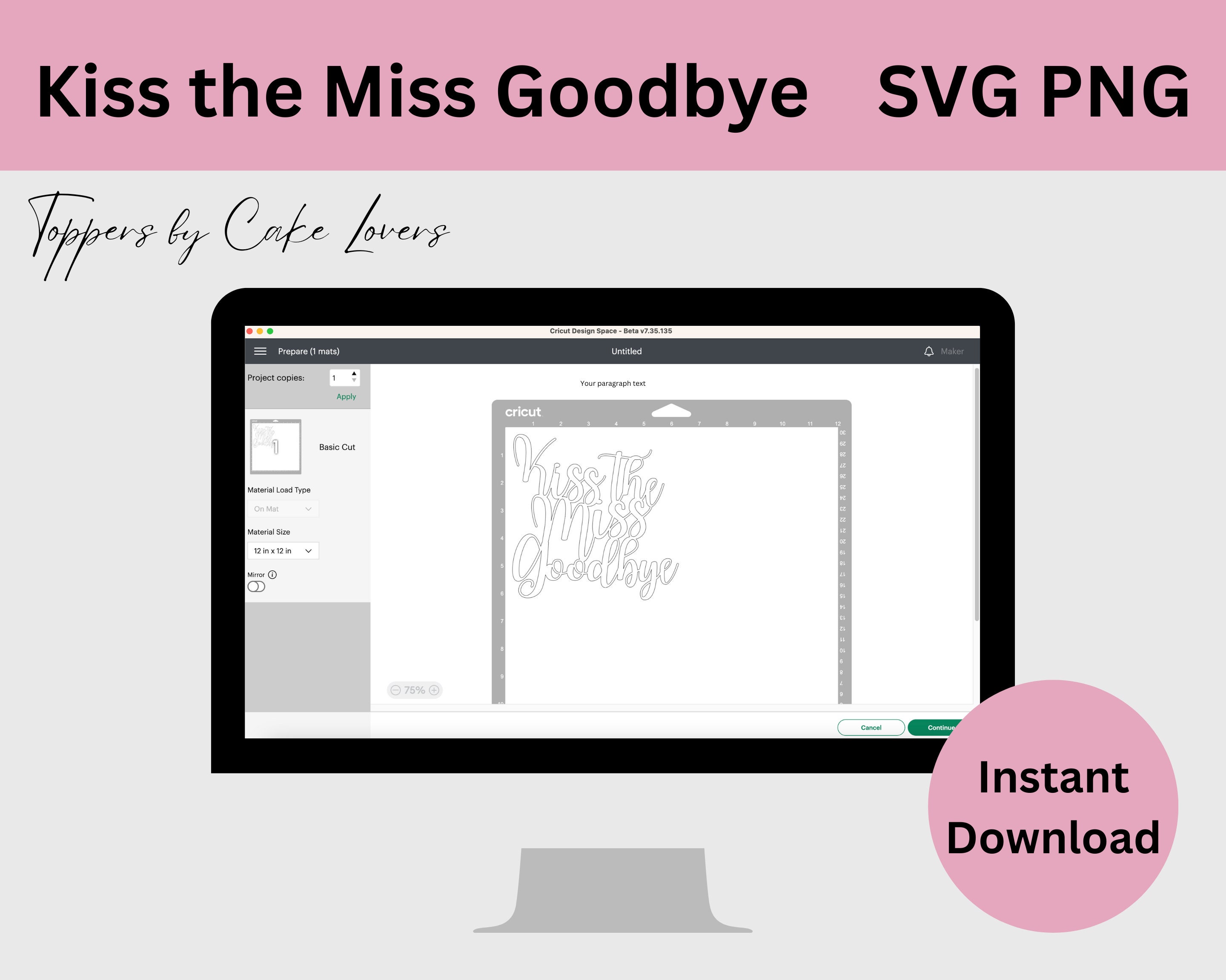 Kiss the Miss Goodbye Cake Topper Cut File Cake Topper SVG - Etsy Canada