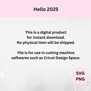 Hello 2025 Svg | Digital Download | Hello 2025 Cake Topper | Happy New ...