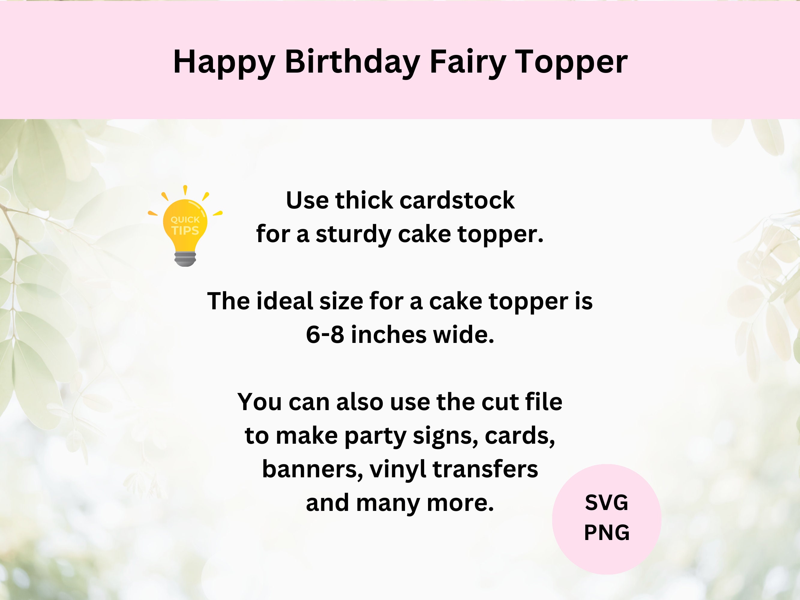 Happy Birthday Fairy Topper Svg Digital Download Cake Topper Svg Fairy ...