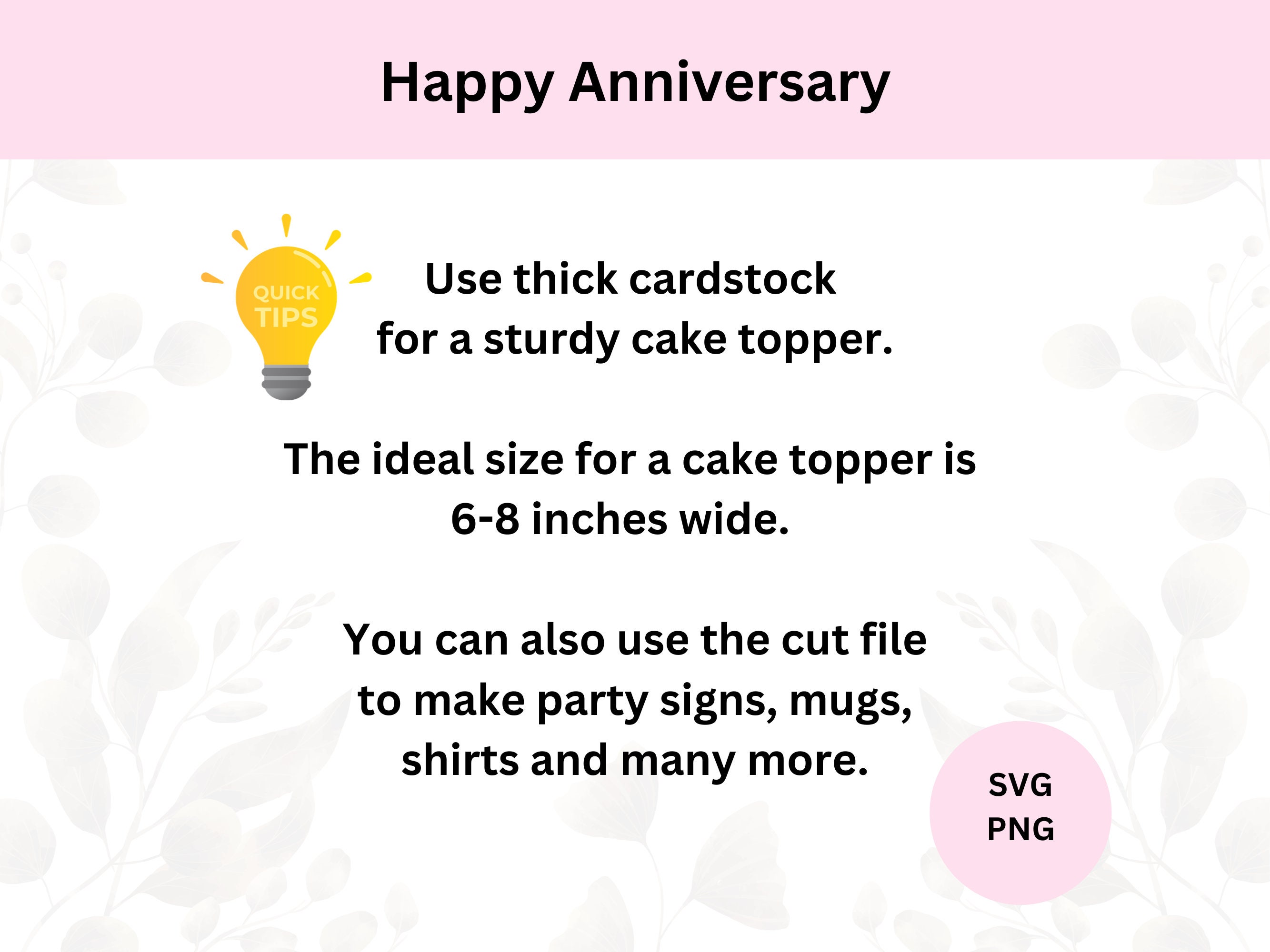 Happy Anniversary Cake Topper Cut File, Happy Anniversary SVG, Cut File ...
