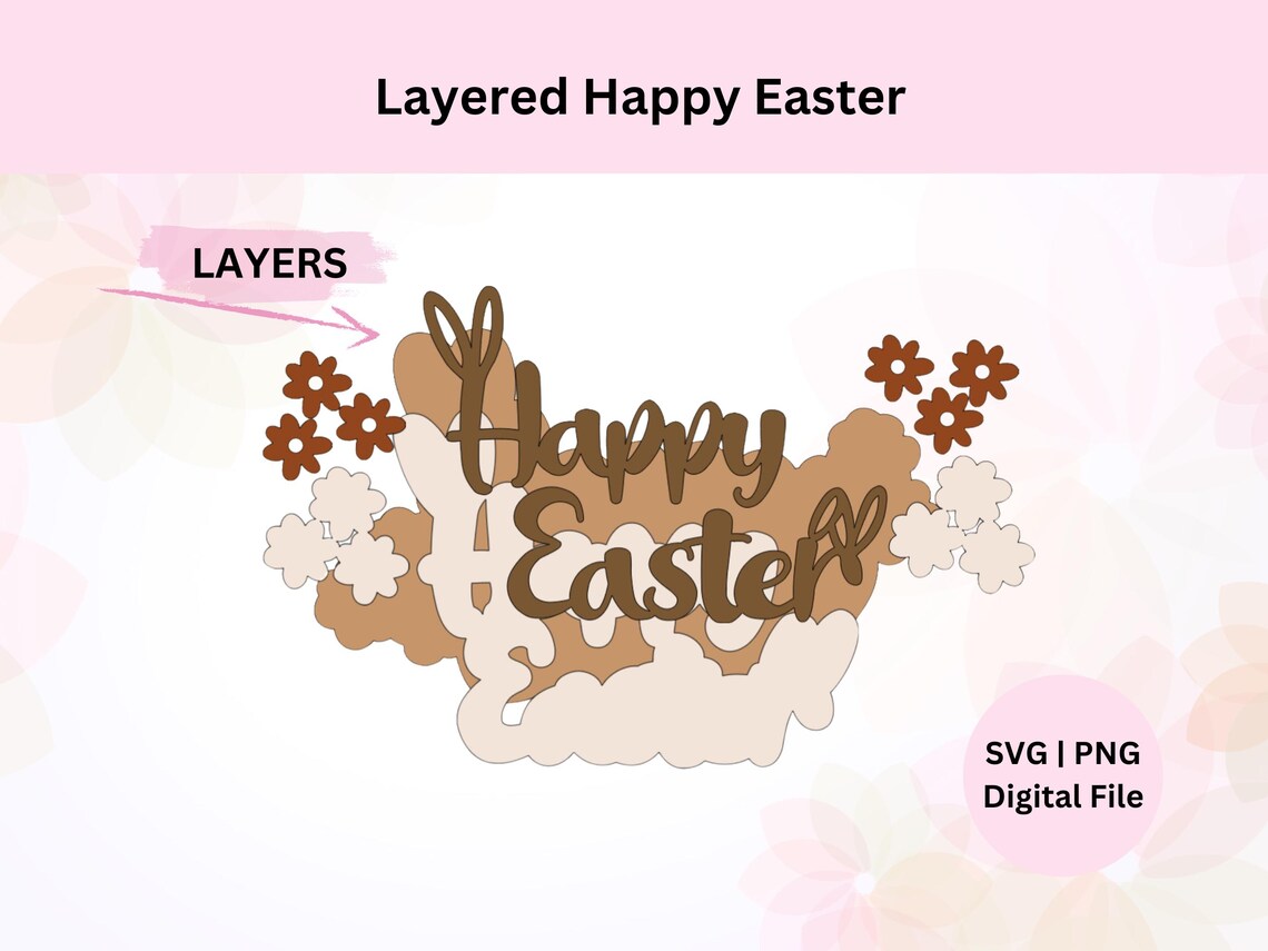 Layered Happy Easter Svg | Digital Download | Easter Svg | Happy Easter ...