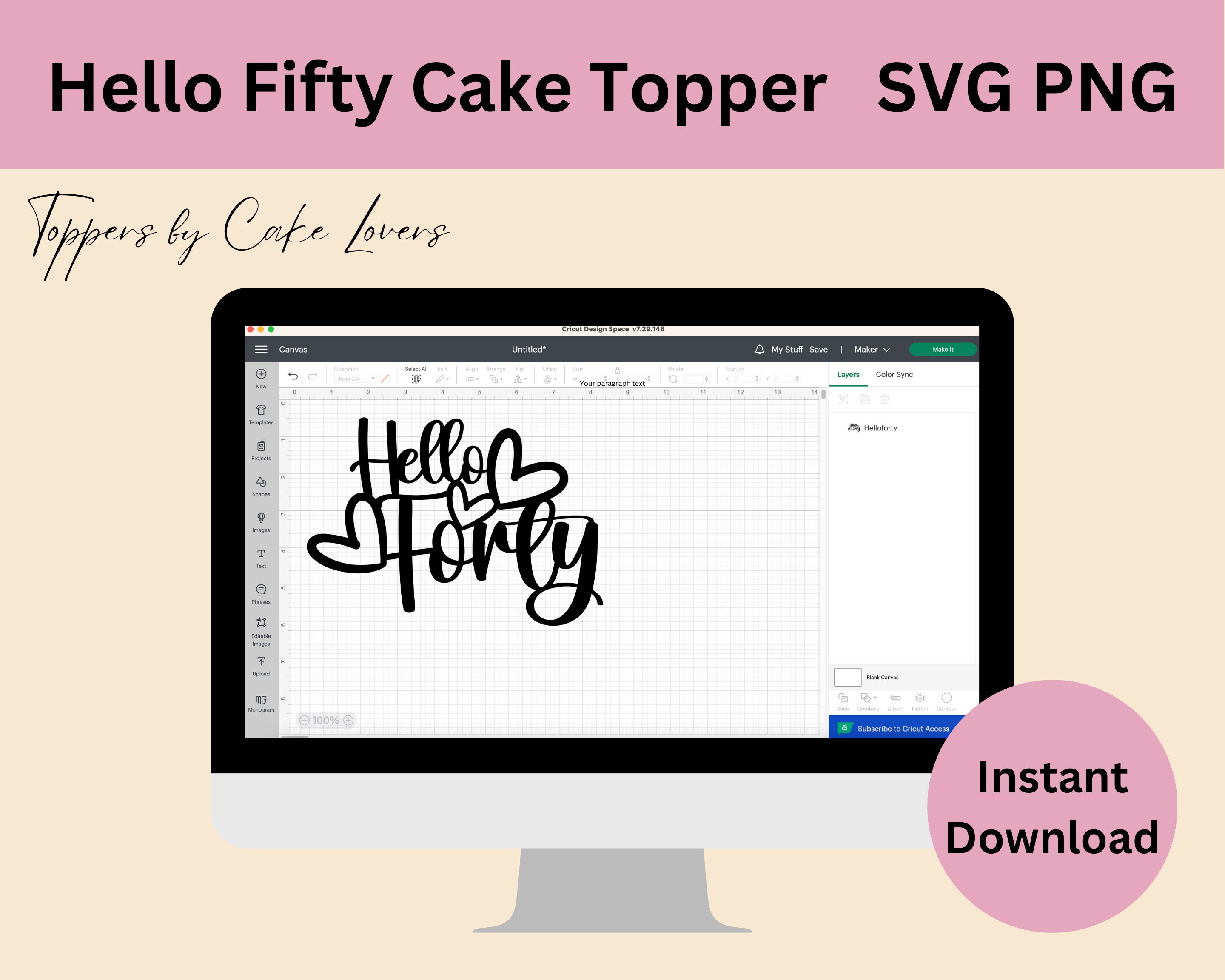 Hello Fifty Cake Topper Cut File 50th Birthday Cake Topper - Etsy Australia