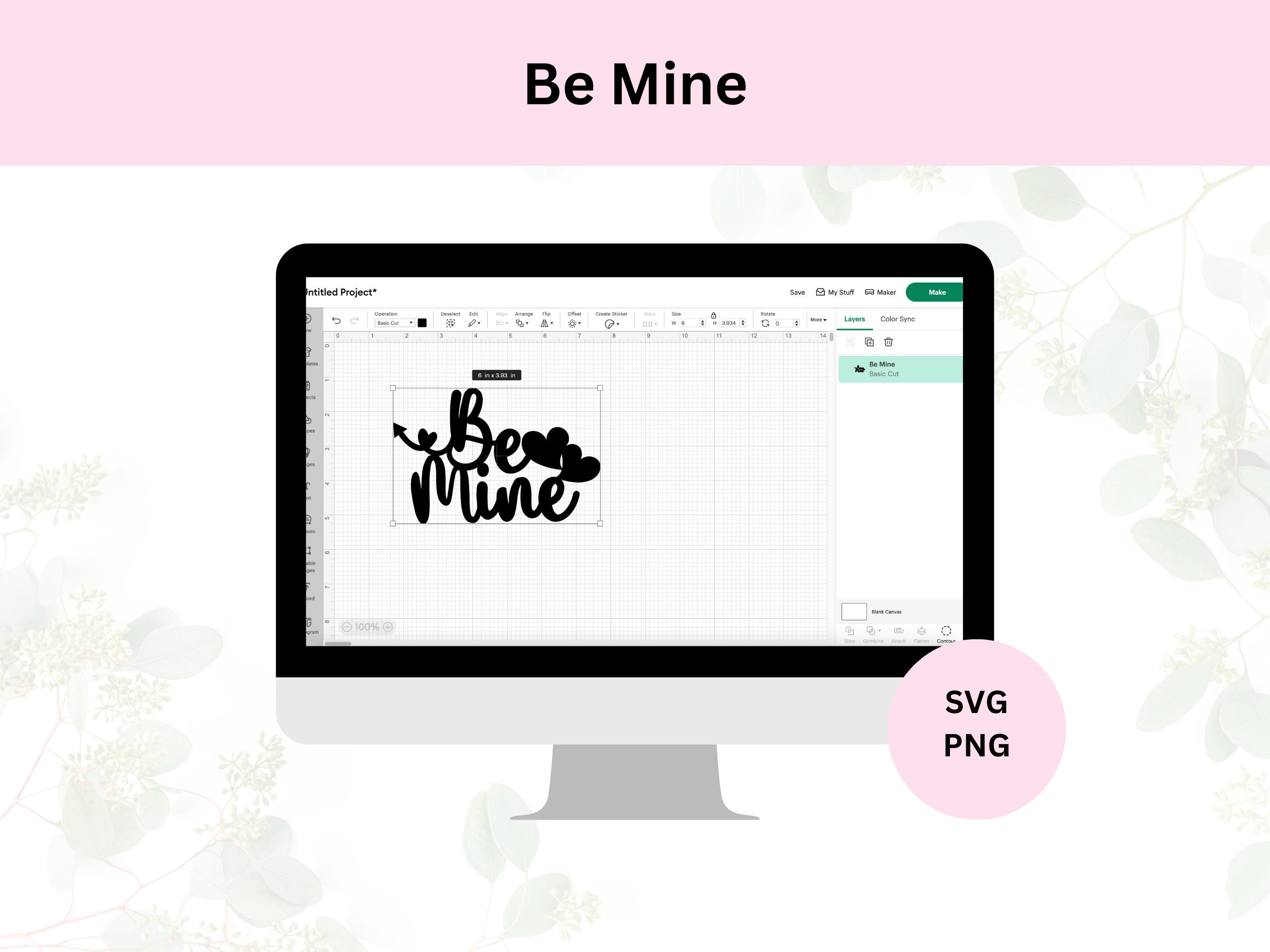 Be Mine Svg | Be Mine Cake Topper Svg | Digital Download | Valentine ...