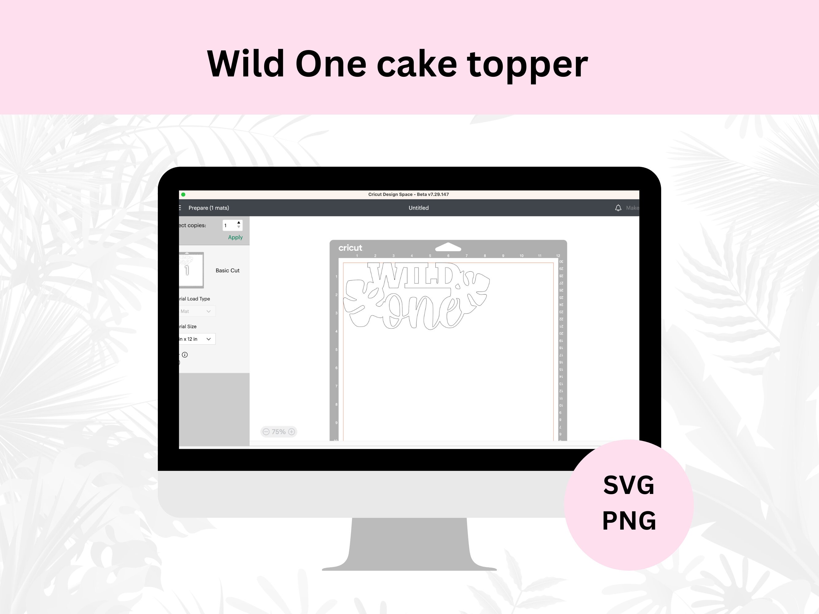 Wild One Cake Topper File, 1st Birthdaytopper SVG, Wild One SVG, Happy ...