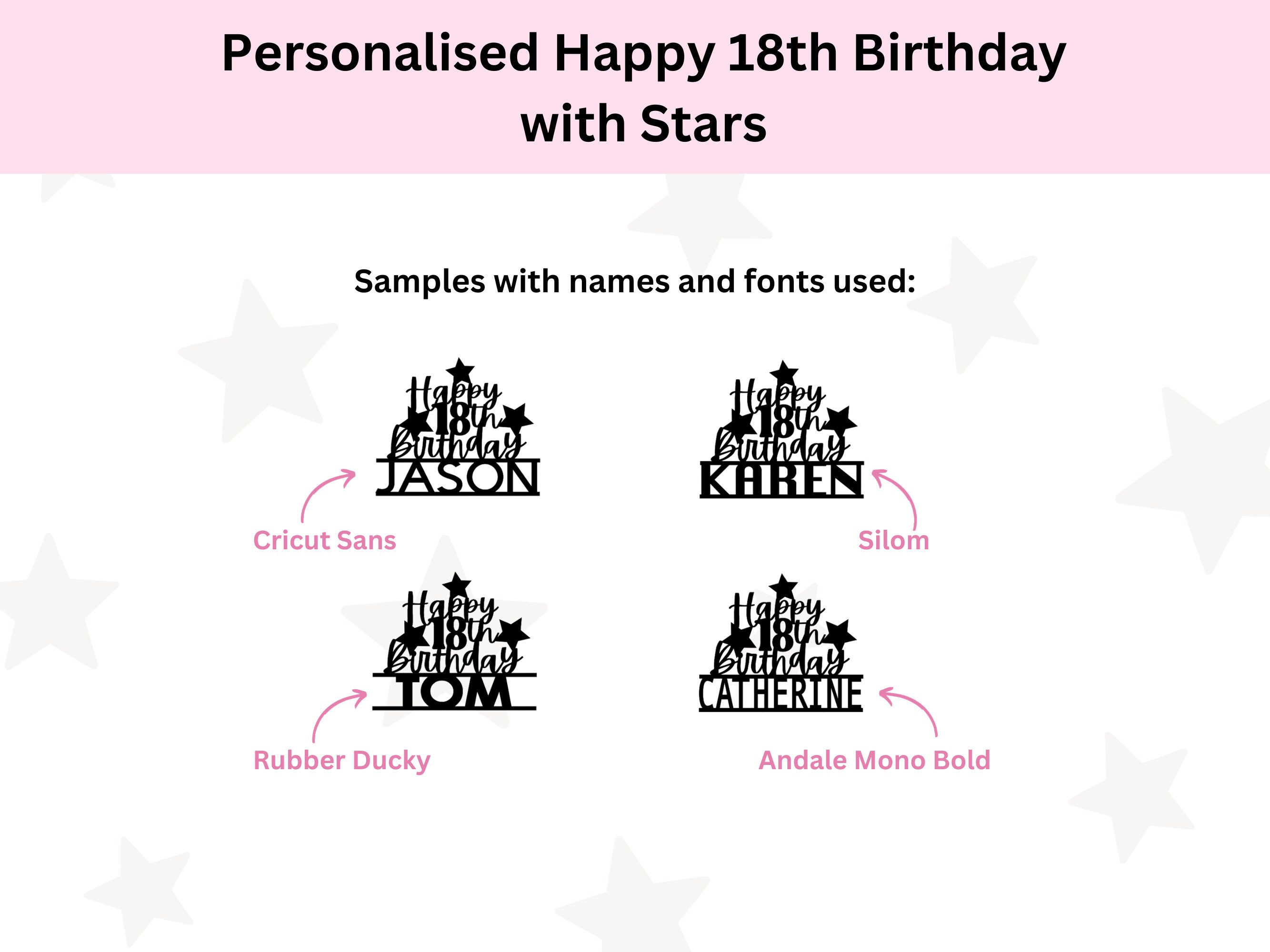 18th Birthday Svg Personalized Cake Topper Eighteenth Birthday Svg ...