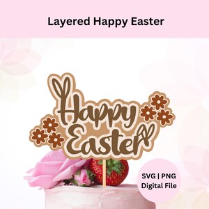 Layered Happy Easter Svg | Digital Download | Easter Svg | Happy Easter ...