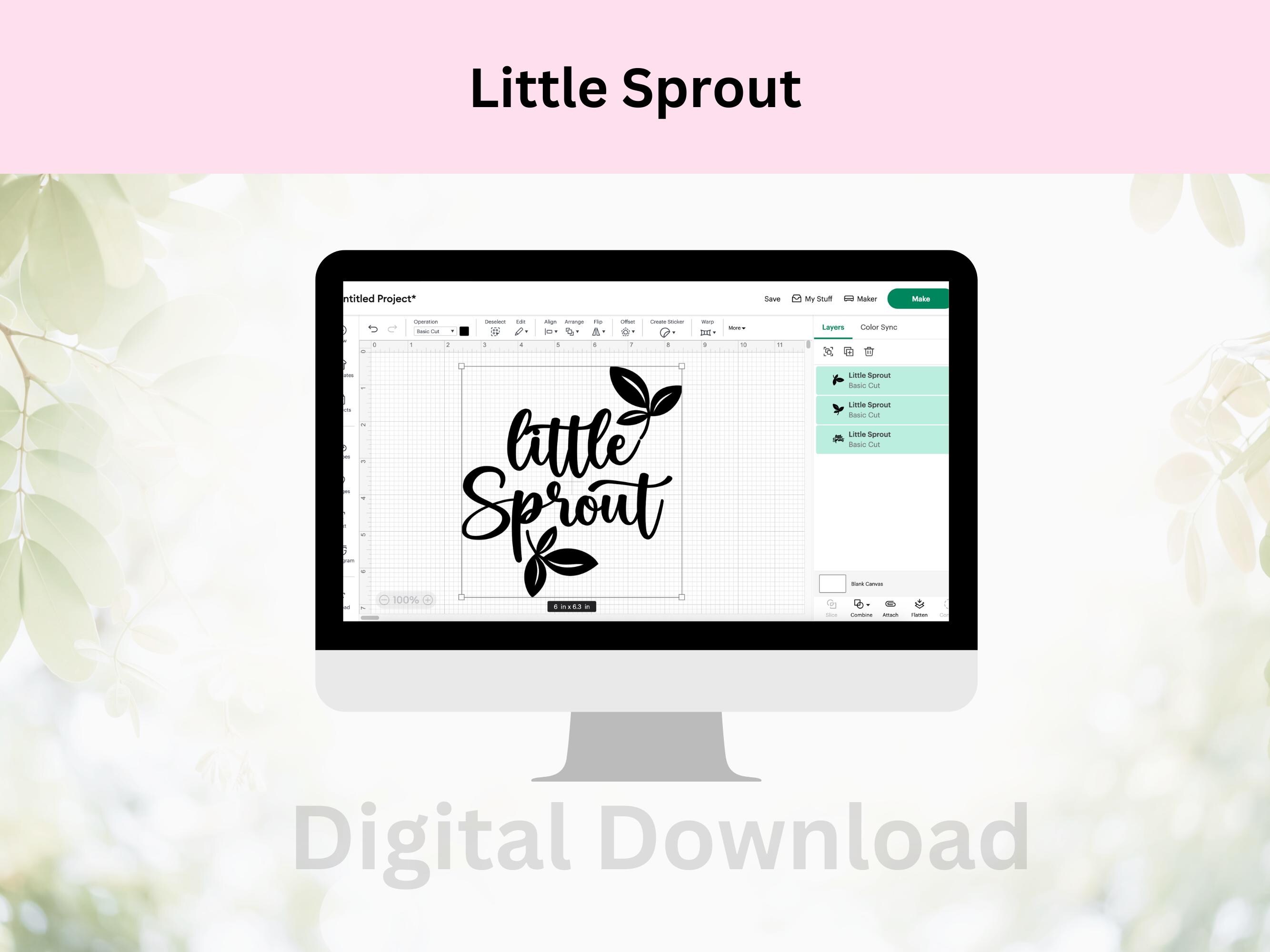 Little Sprout Svg | Digital Download | New Baby Svg | Digital Cut File ...