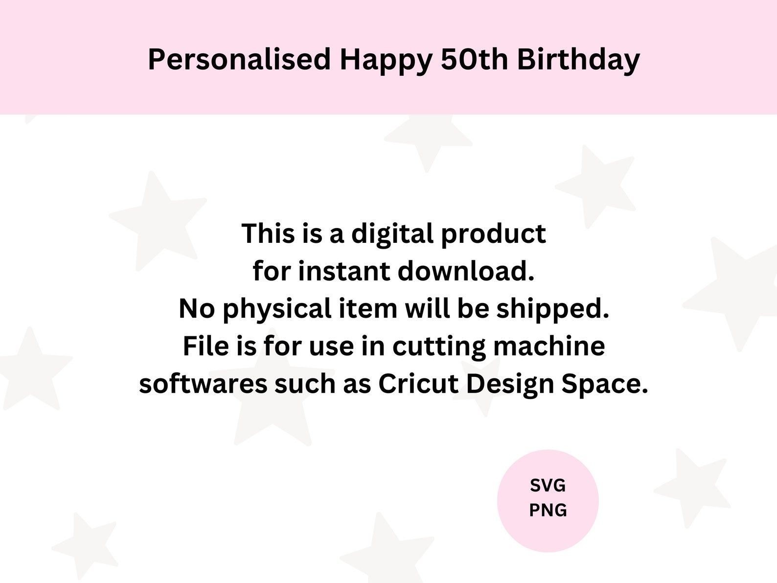 Personalised Happy 50th Birthday Cut File, Happy 50th With Birthday SVG ...