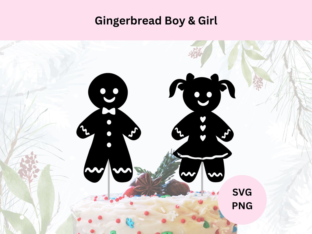 Gingerbread Boy Svg Gingerbread Girl Svg Digital Download Christmas ...