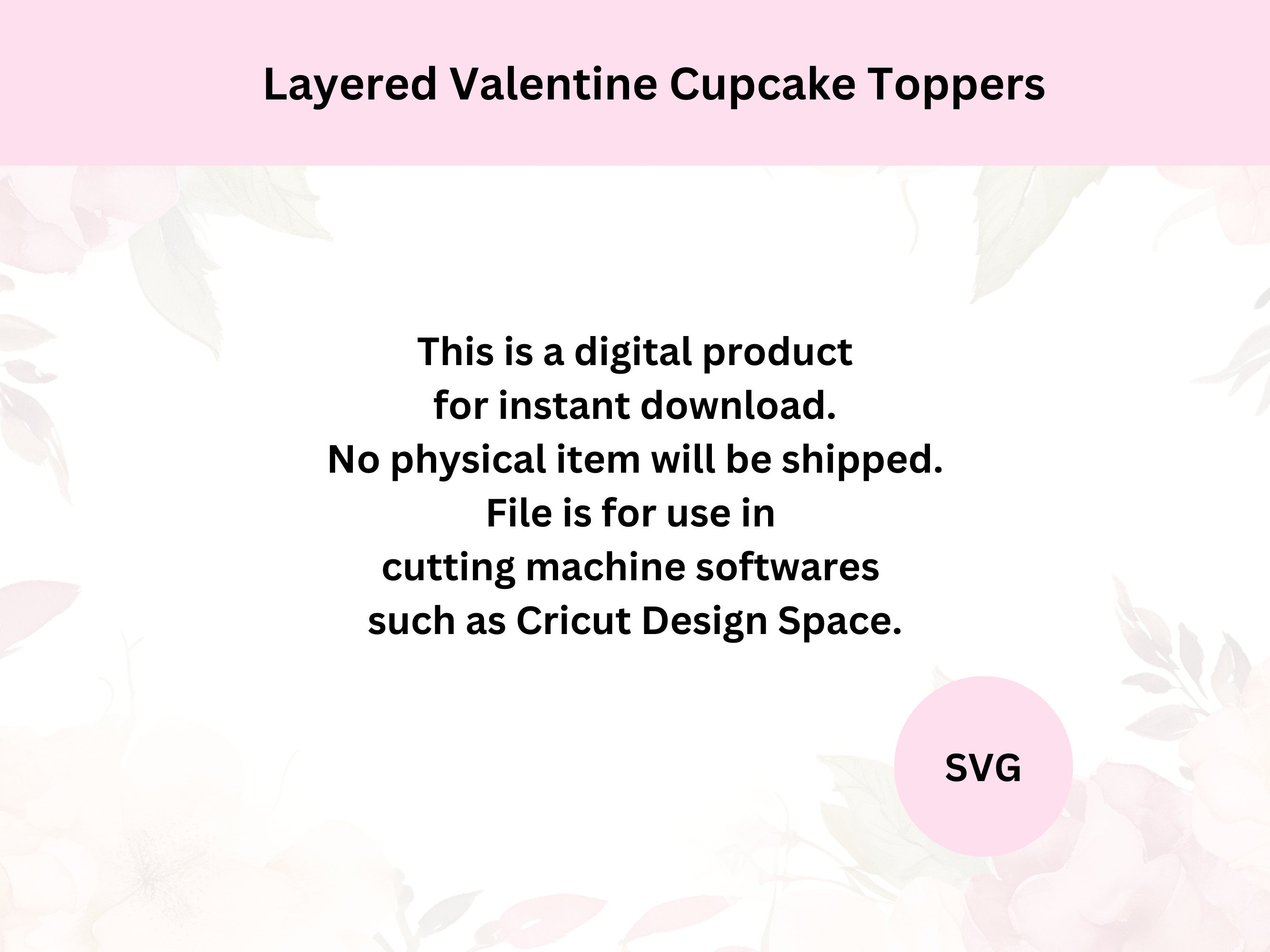 Layered Valentine Cupcake Toppers Svg Digital Download Valentine ...