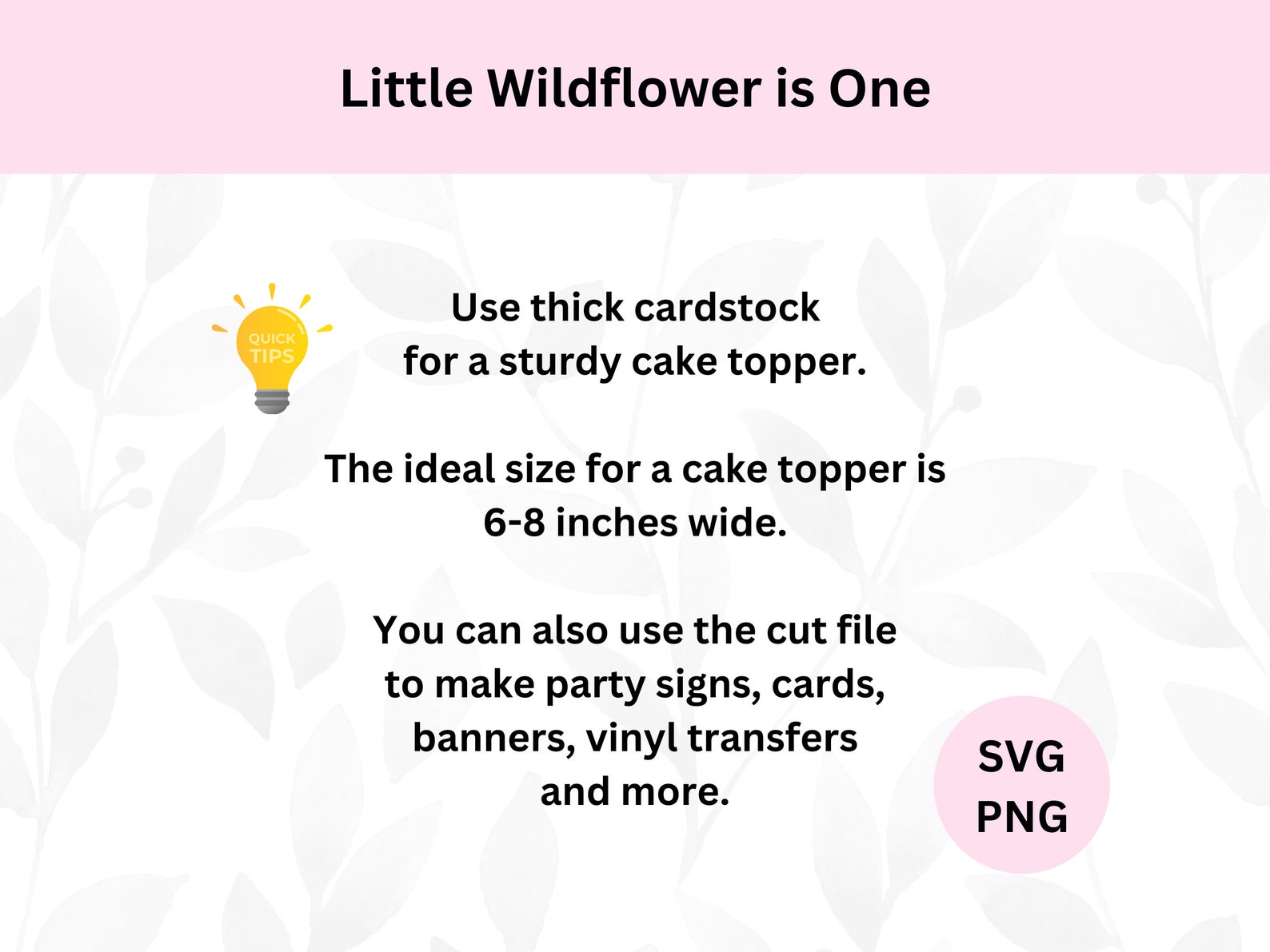 Little Wildflower is One Svg | Digital Download | Cake Topper Svg ...