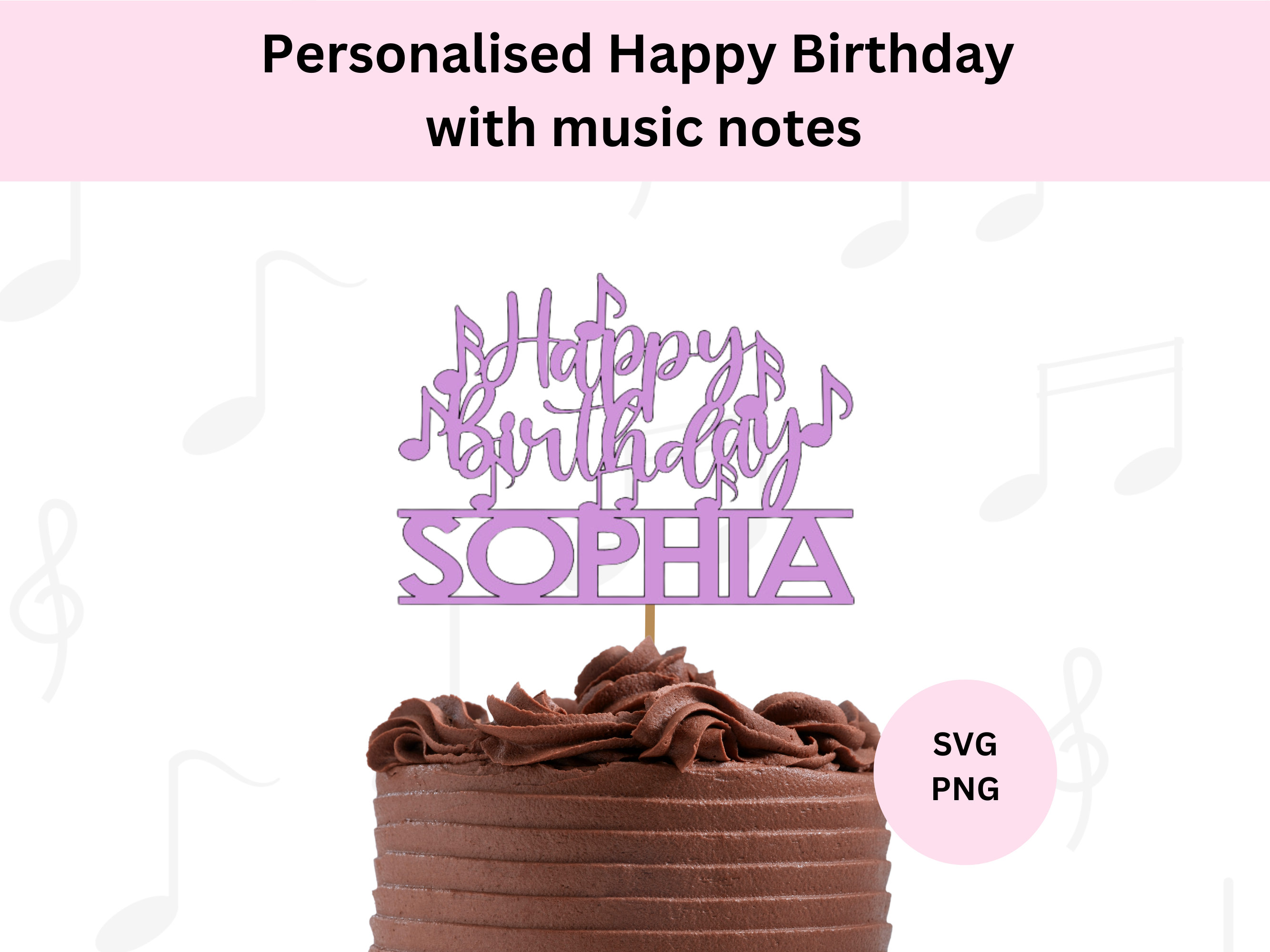 Personalized Happy Birthday Cake Topper SVG Custom Name Cake Topper ...