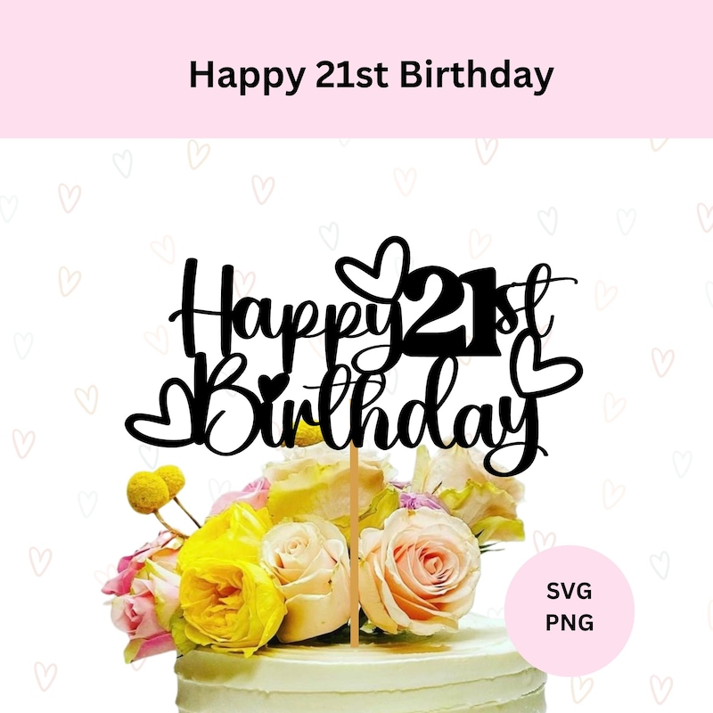 21 Birthday Topper - Etsy
