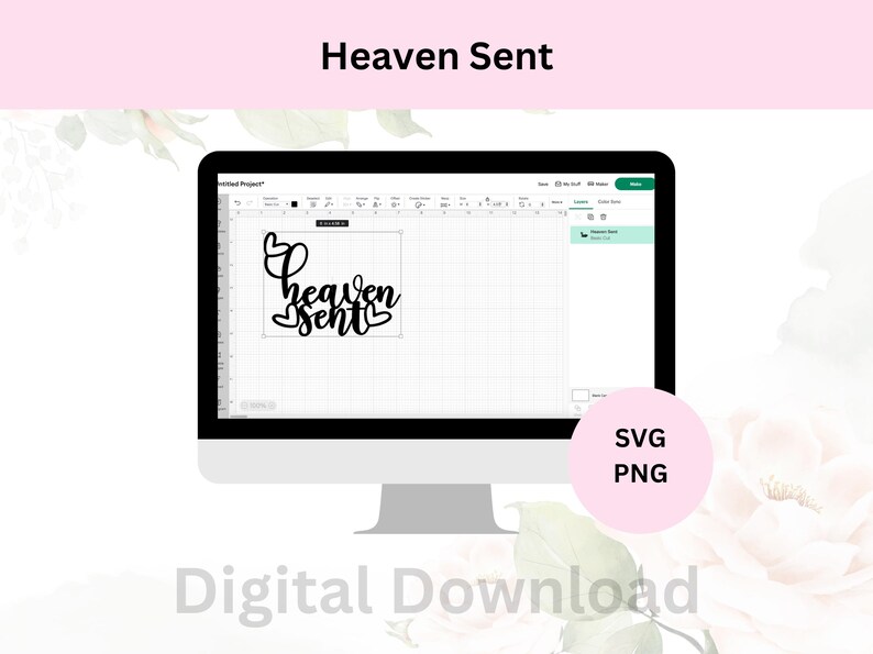 Heaven Sent Svg | Digital Download | Baby Shower Cake Topper Svg ...