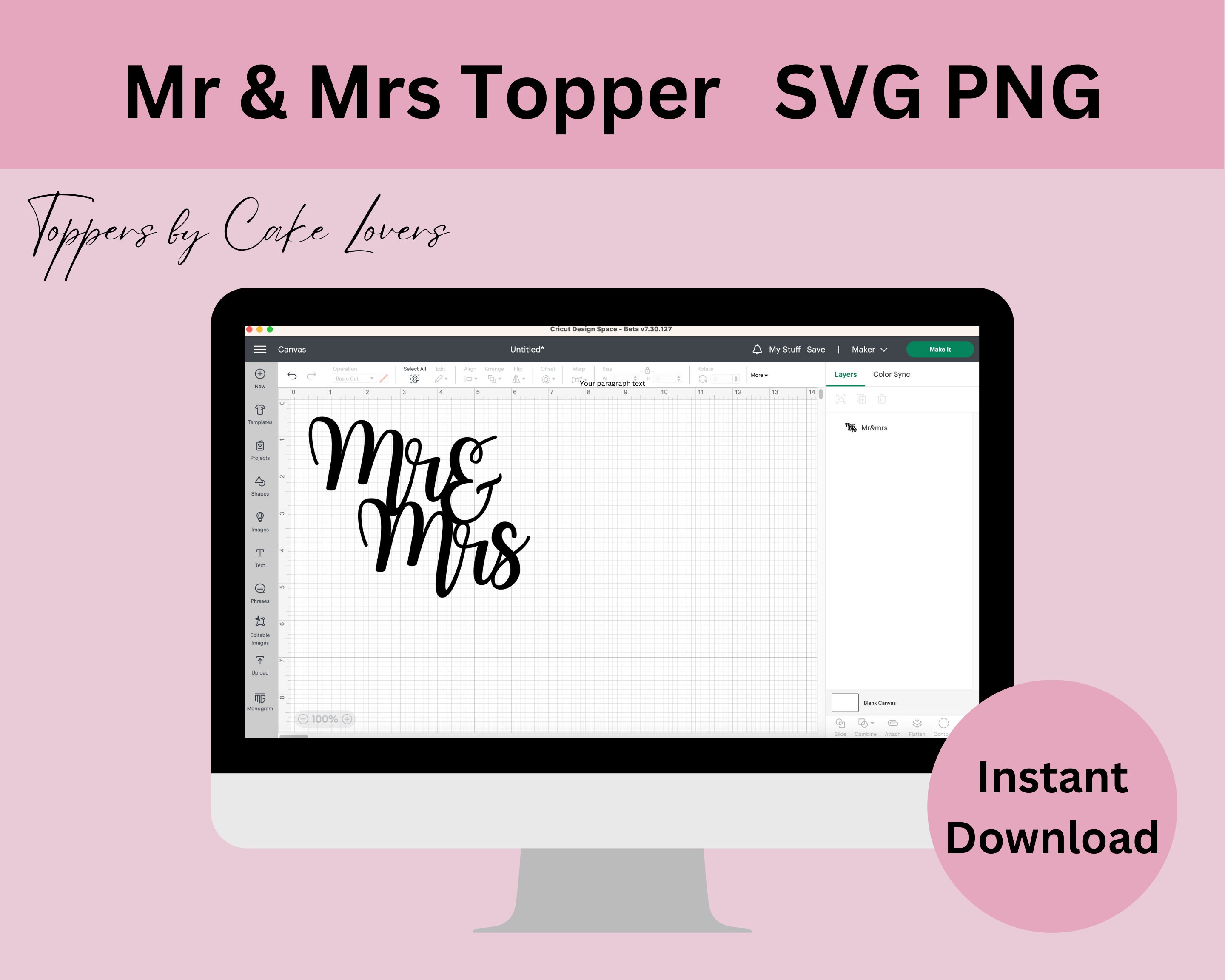 Mr And Mrs Cake Topper Svg Wedding Cake Topper Svg Digital Etsy Australia