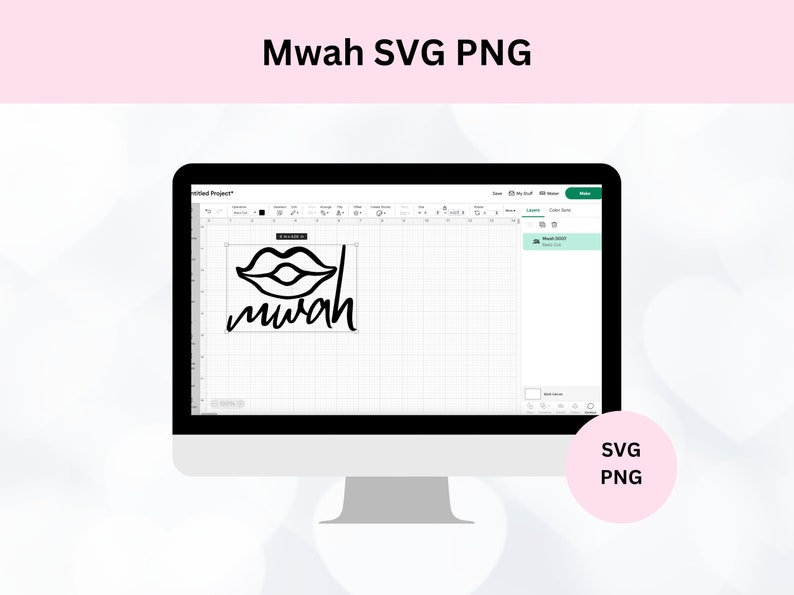 Mwah Svg Digital Download Kiss Svg Mwah PNG Valentine Kiss Svg ...