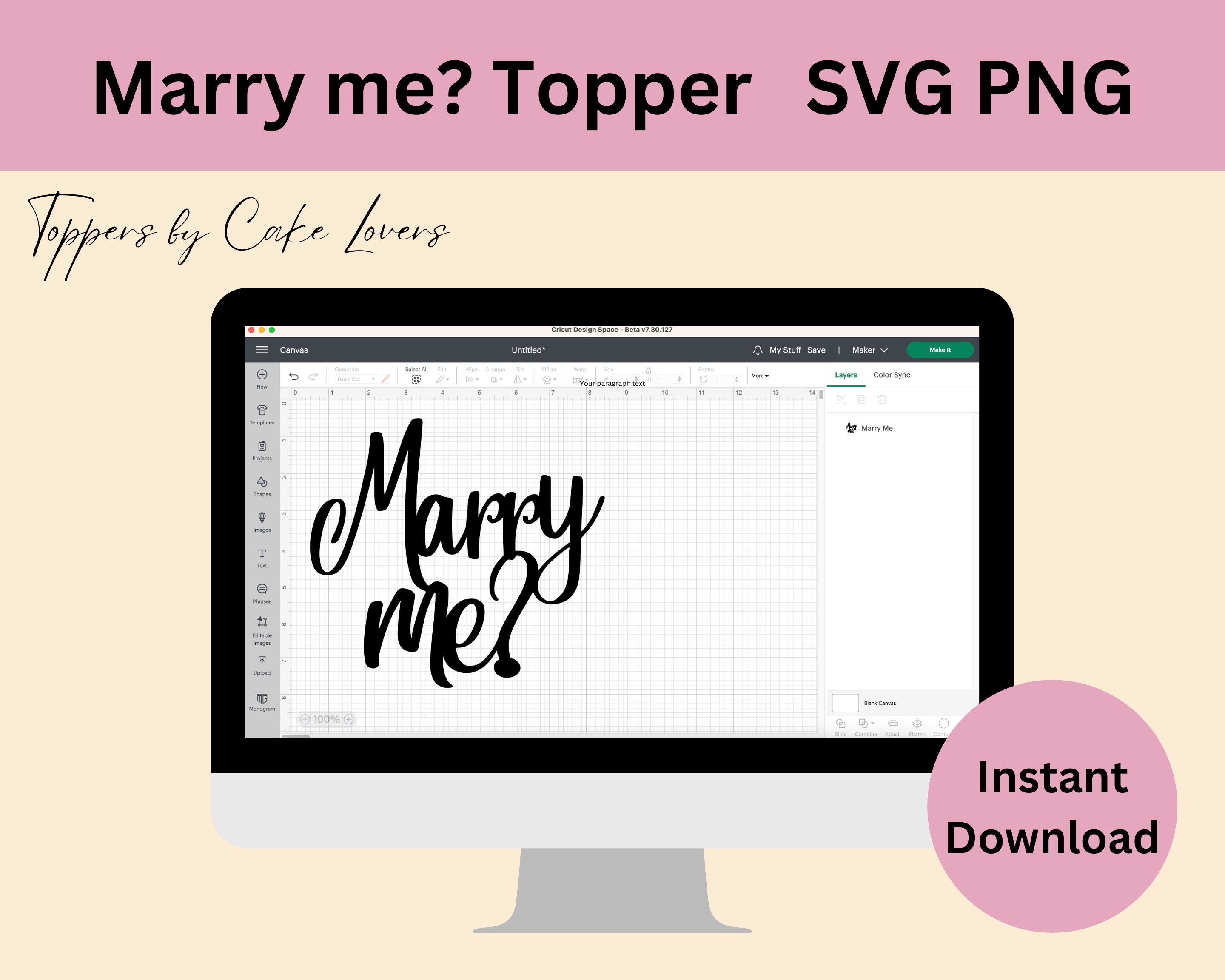 Marry Me Cake Topper Marry Me Svg Proposal Cake Topper Svg - Etsy Canada