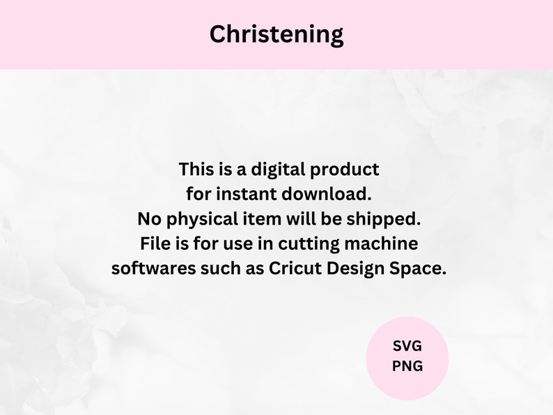Christening Cut File, Christening Cake Topper SVG, Digital Download ...