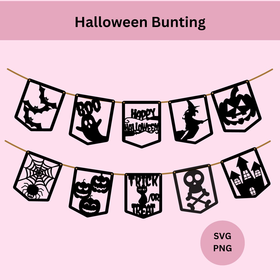 Halloween Bunting Cut Files Halloween Bunting SVG DIY - Etsy