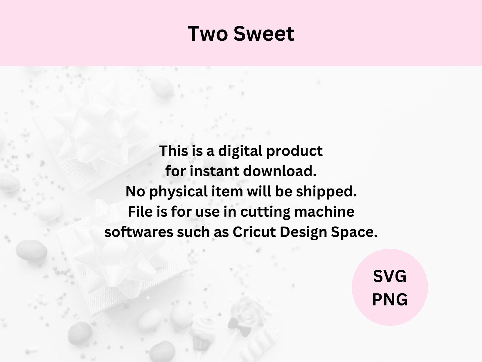 Two Sweet Svg | Digital Download | 2nd Birthday Cake Topper | Cake ...