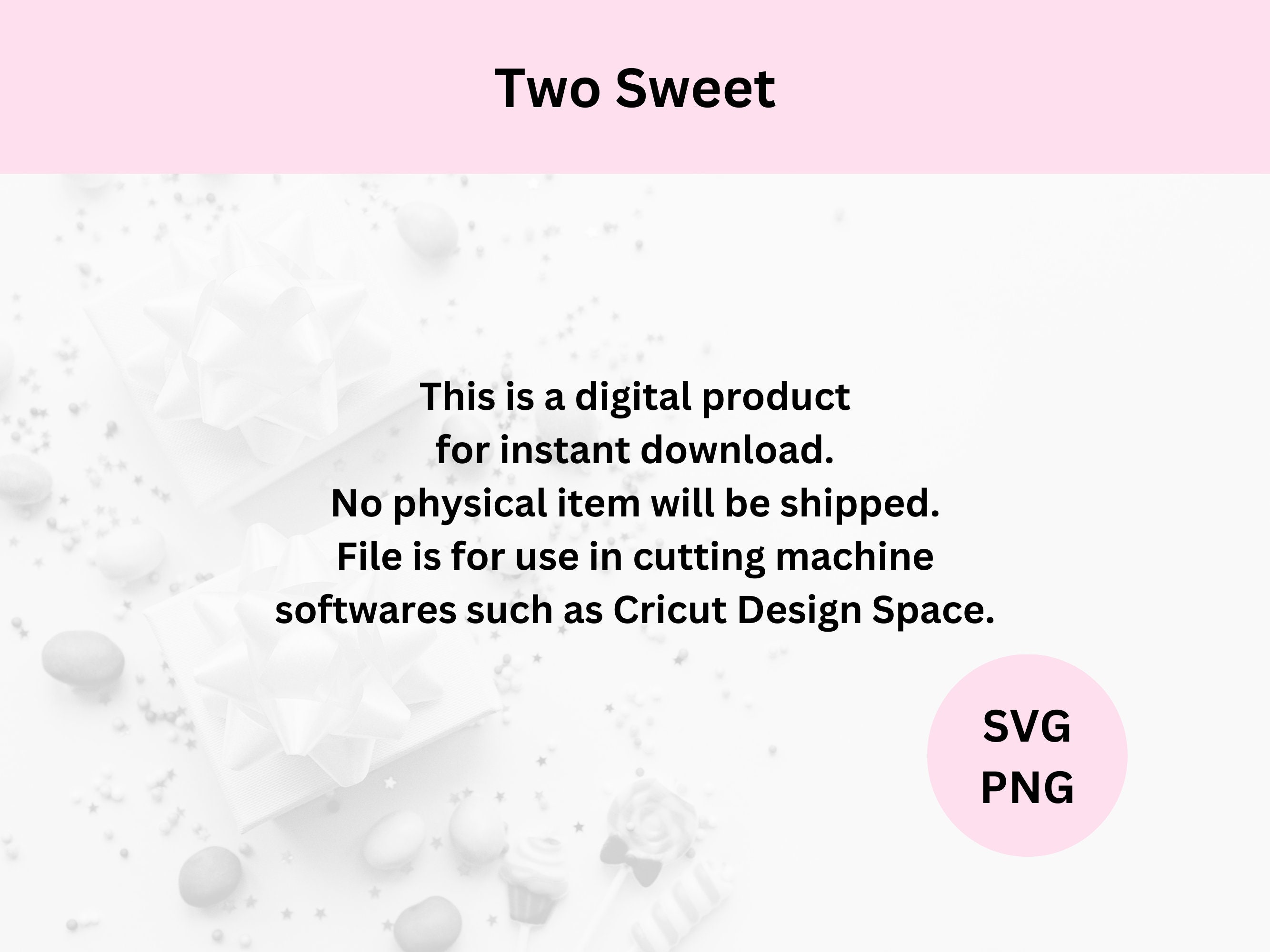 Two Sweet Svg Digital Download 2nd Birthday Cake Topper Cake Topper Svg ...