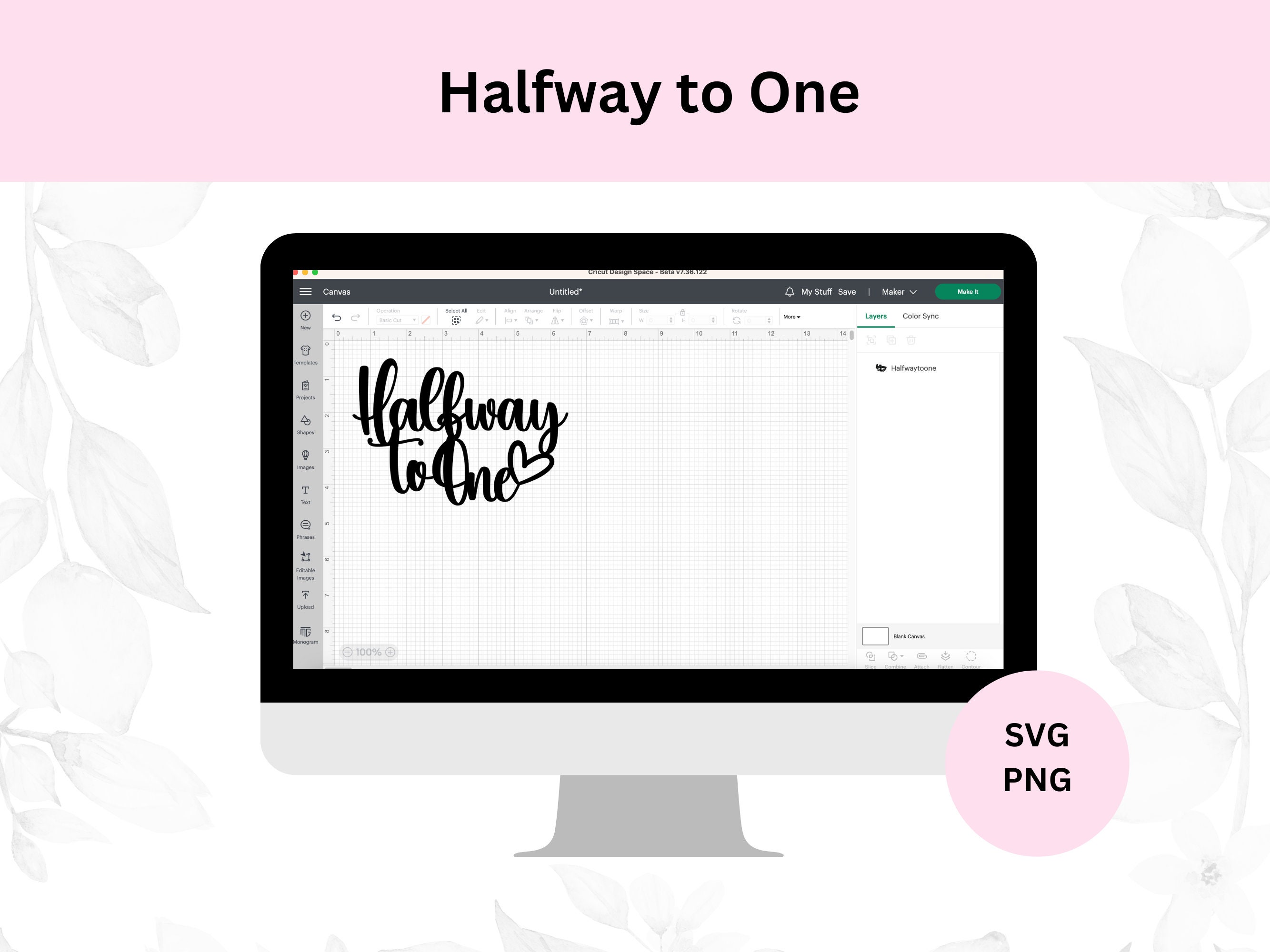 Halfway to One Cut File, Halfway to One SVG, DIY Cake Topper, 6th Month ...