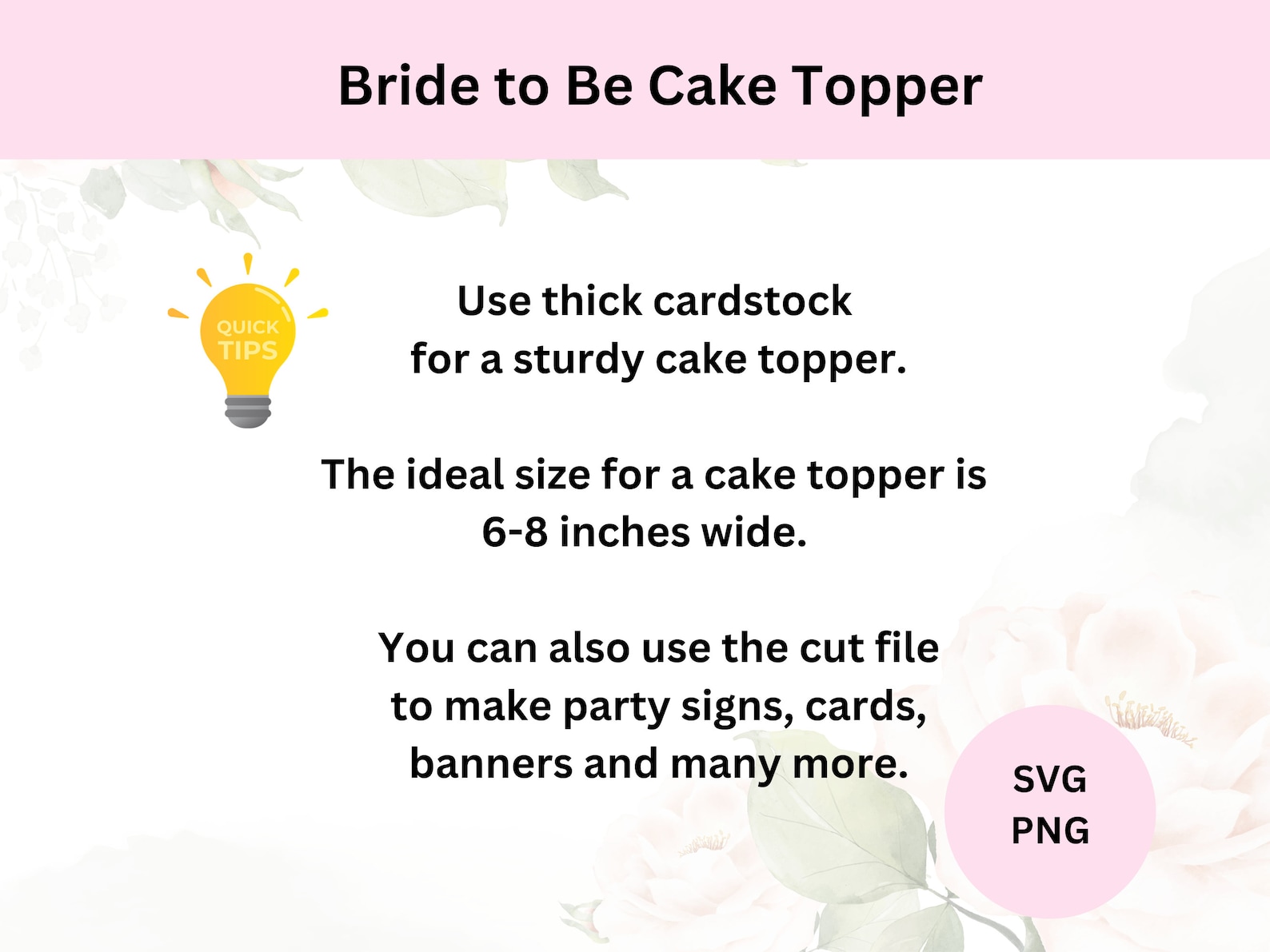 Bride to Be Cut File, Bride to Be Cake Topper SVG, DIY Cake Topper ...