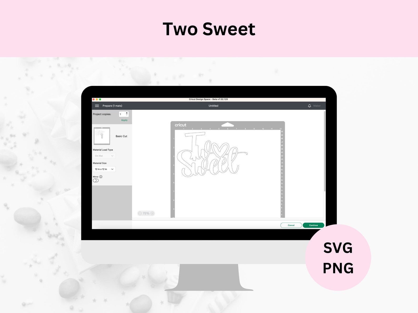 Two Sweet Svg | Digital Download | 2nd Birthday Cake Topper | Cake ...