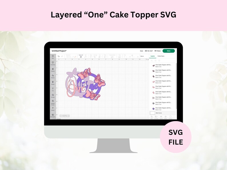 One Cake Topper Svg | Digital Download | 1st Birthday Cake Topper ...