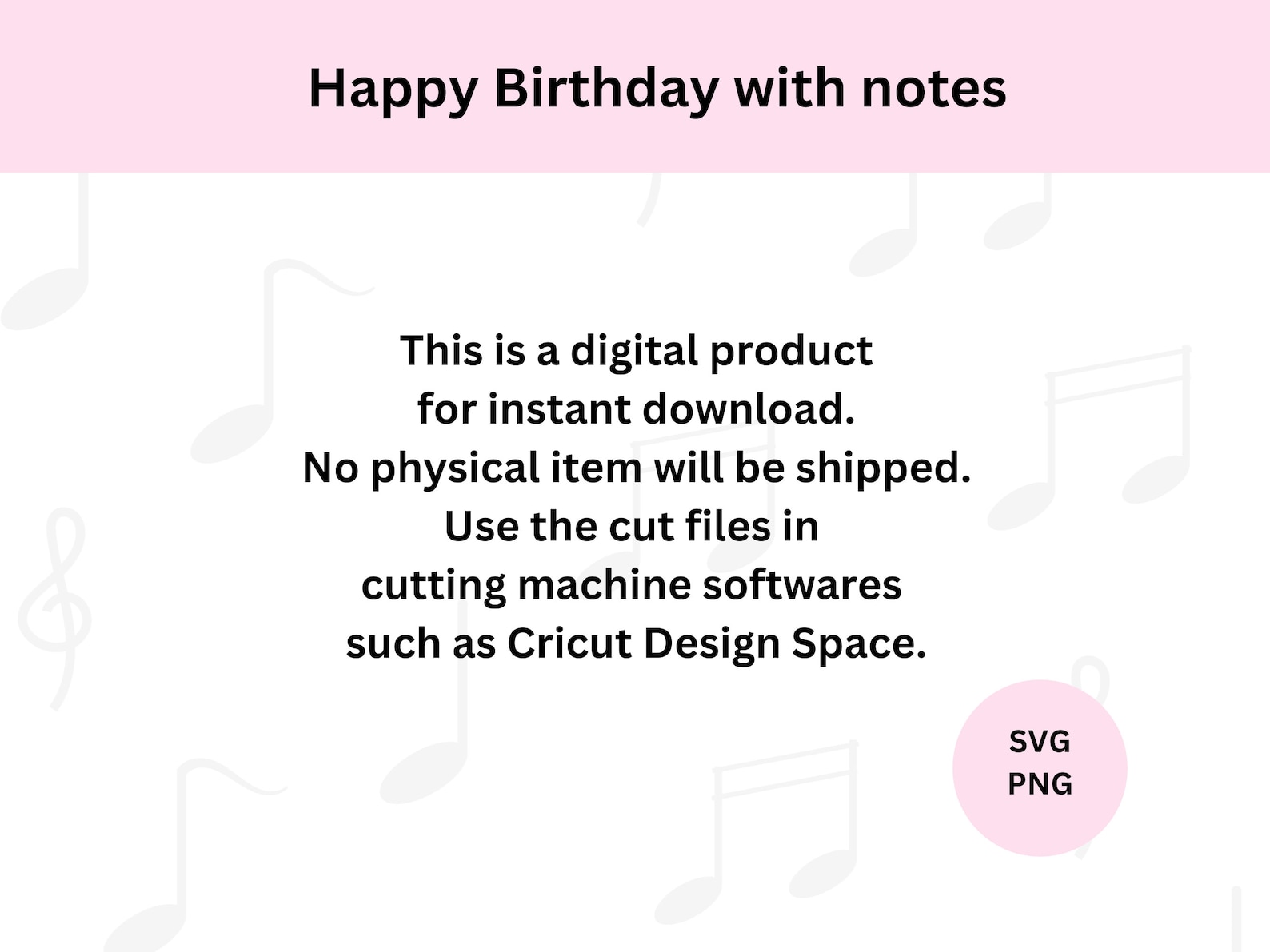 Happy Birthday With Music Notes SVG | Birthday Topper Cut File | Music ...