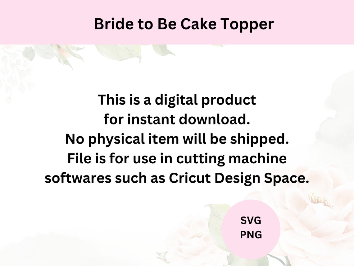 Bride to Be Cut File, Bride to Be Cake Topper SVG, DIY Cake Topper ...