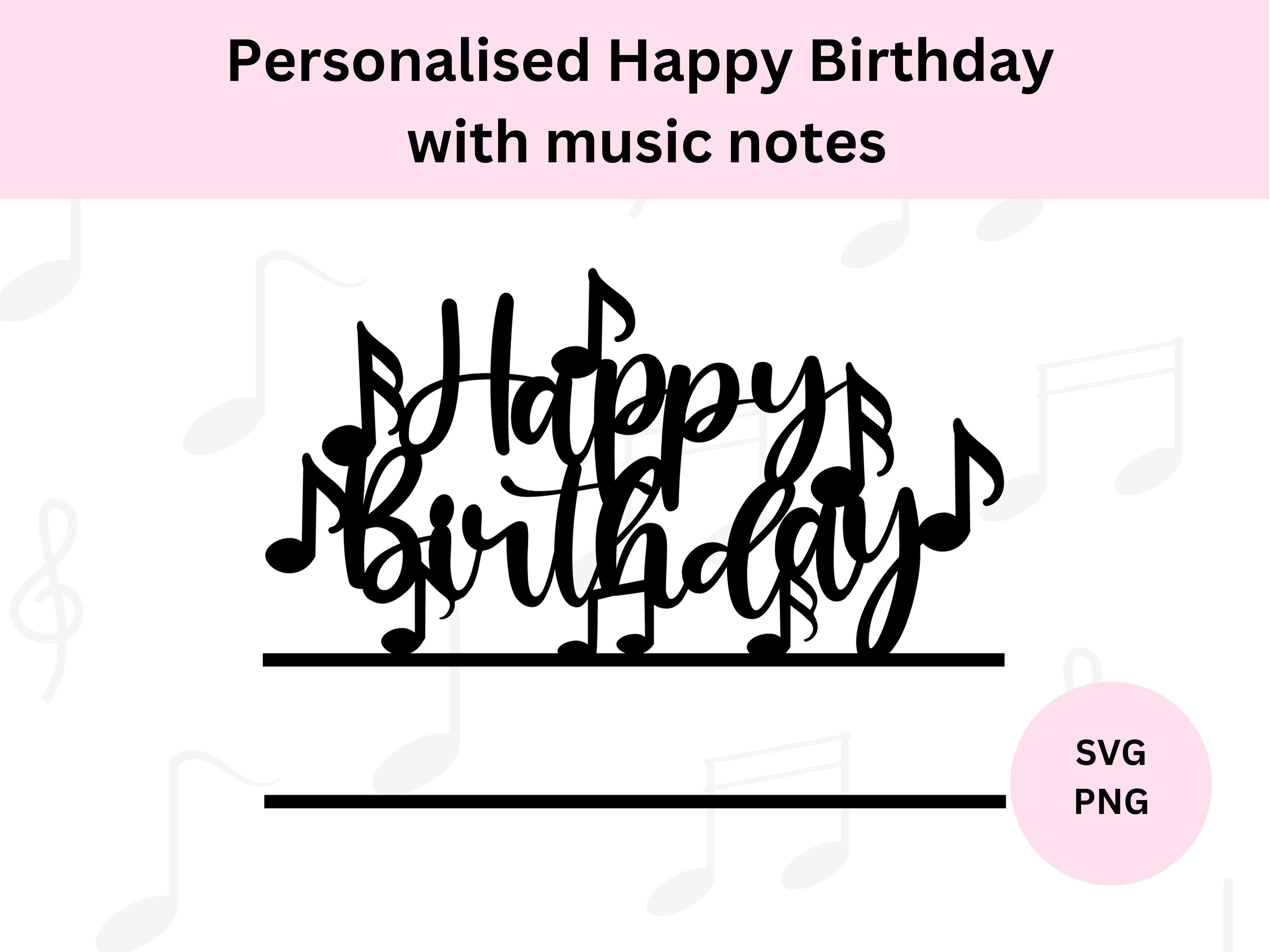 Personalized Happy Birthday Cake Topper SVG Custom Name Cake Topper ...