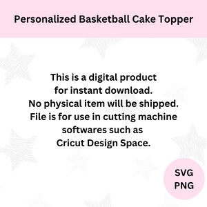 Personalized Basketball Cake Topper Svg | Digital Download | Custom ...