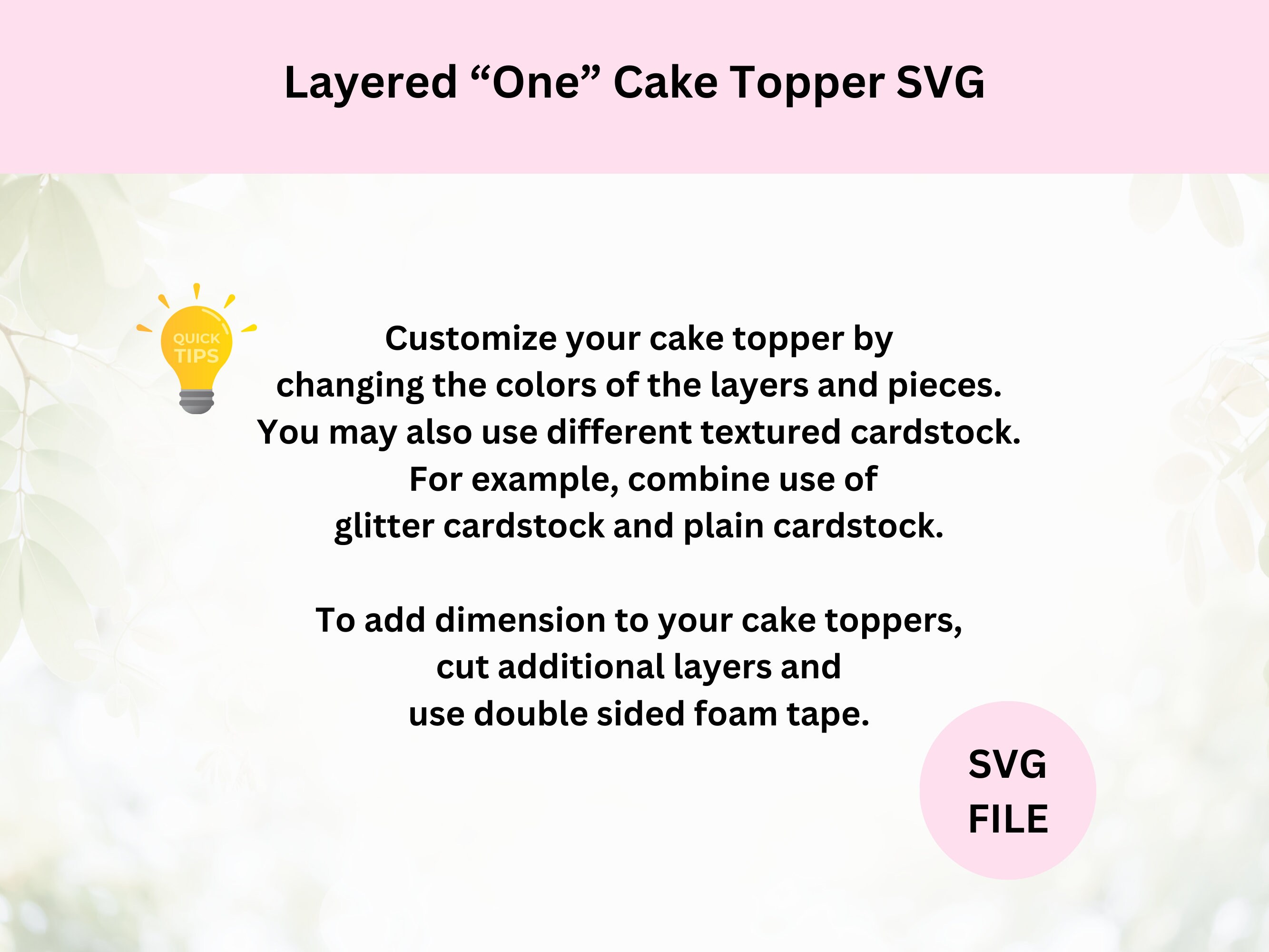 One Cake Topper Svg | Digital Download | 1st Birthday Cake Topper ...