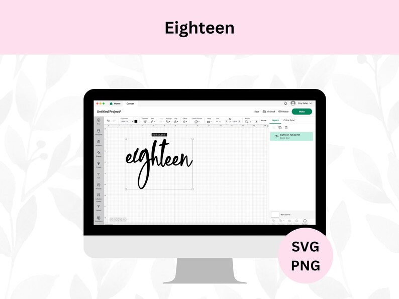 Eighteen Cake Topper SVG, Instant Download, 18th Cake Topper Svg, Cake ...