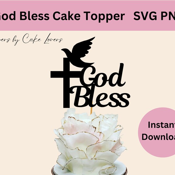 God Bless Cake Topper Svg - Etsy