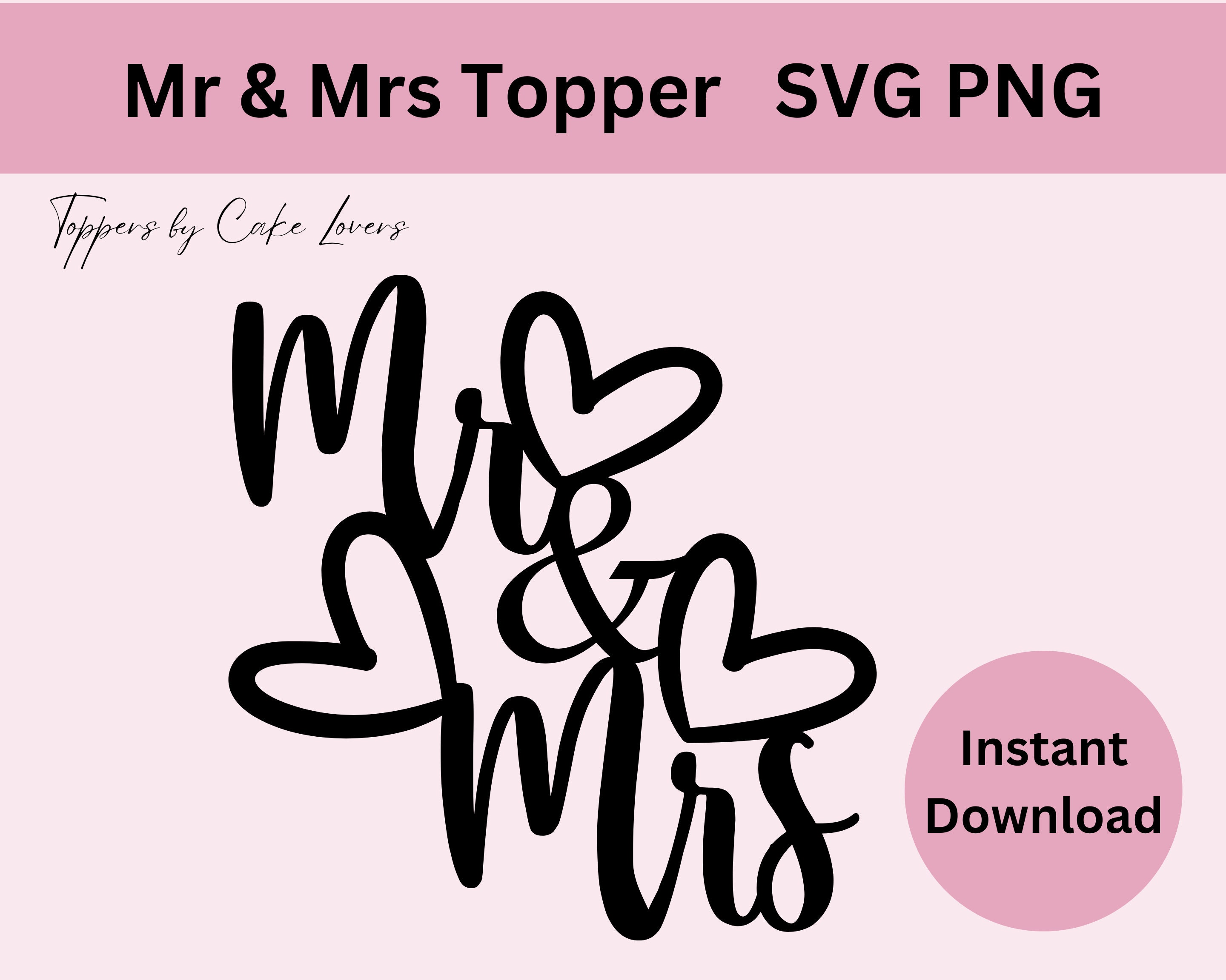 Mr & Mrs Cut File Mr and Mrs Cake Topper Svg for Cricut - Etsy Australia