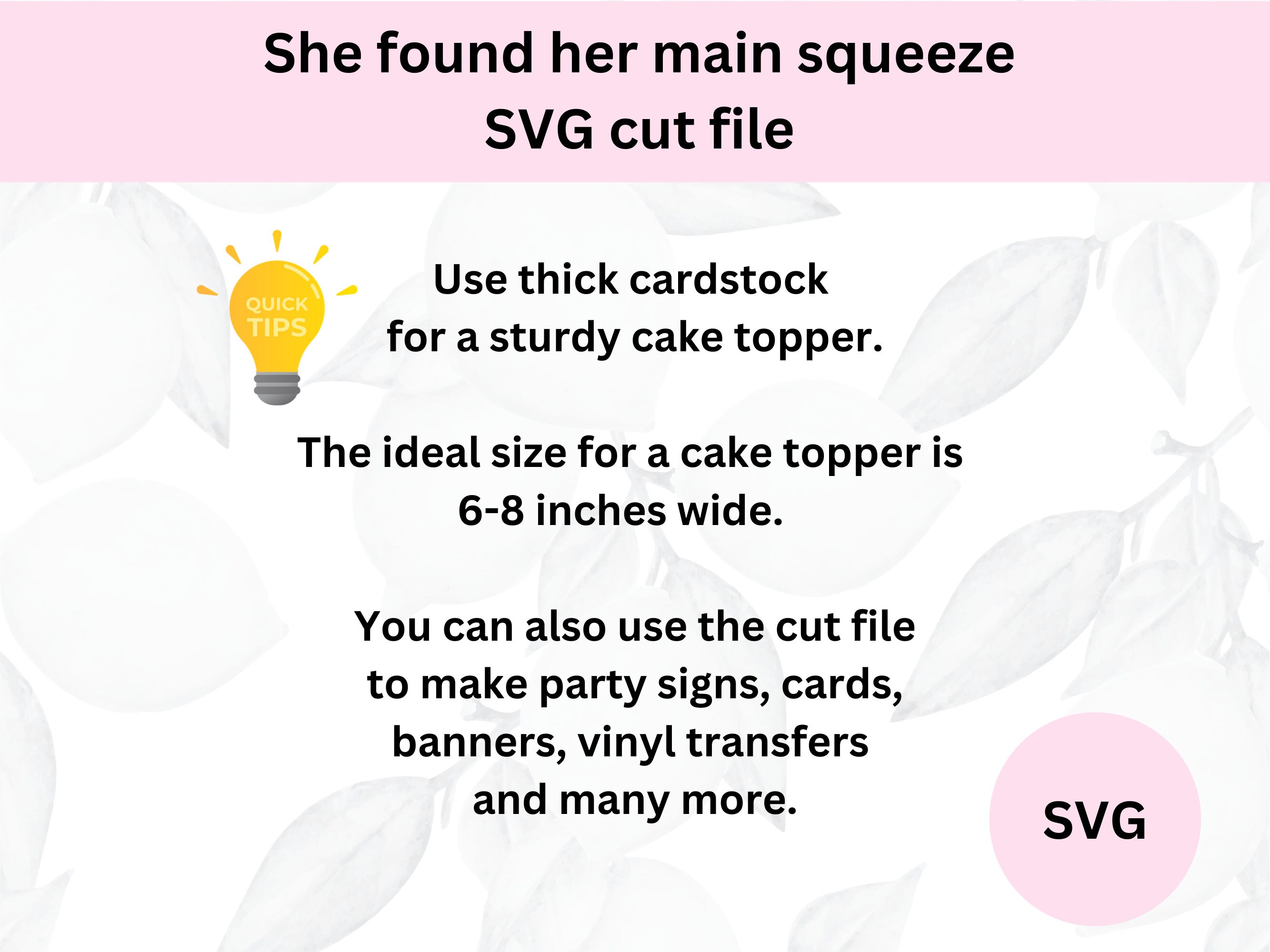 She Found Her Main Squeeze Cake Topper Svg Cut File, Lemon Themed ...