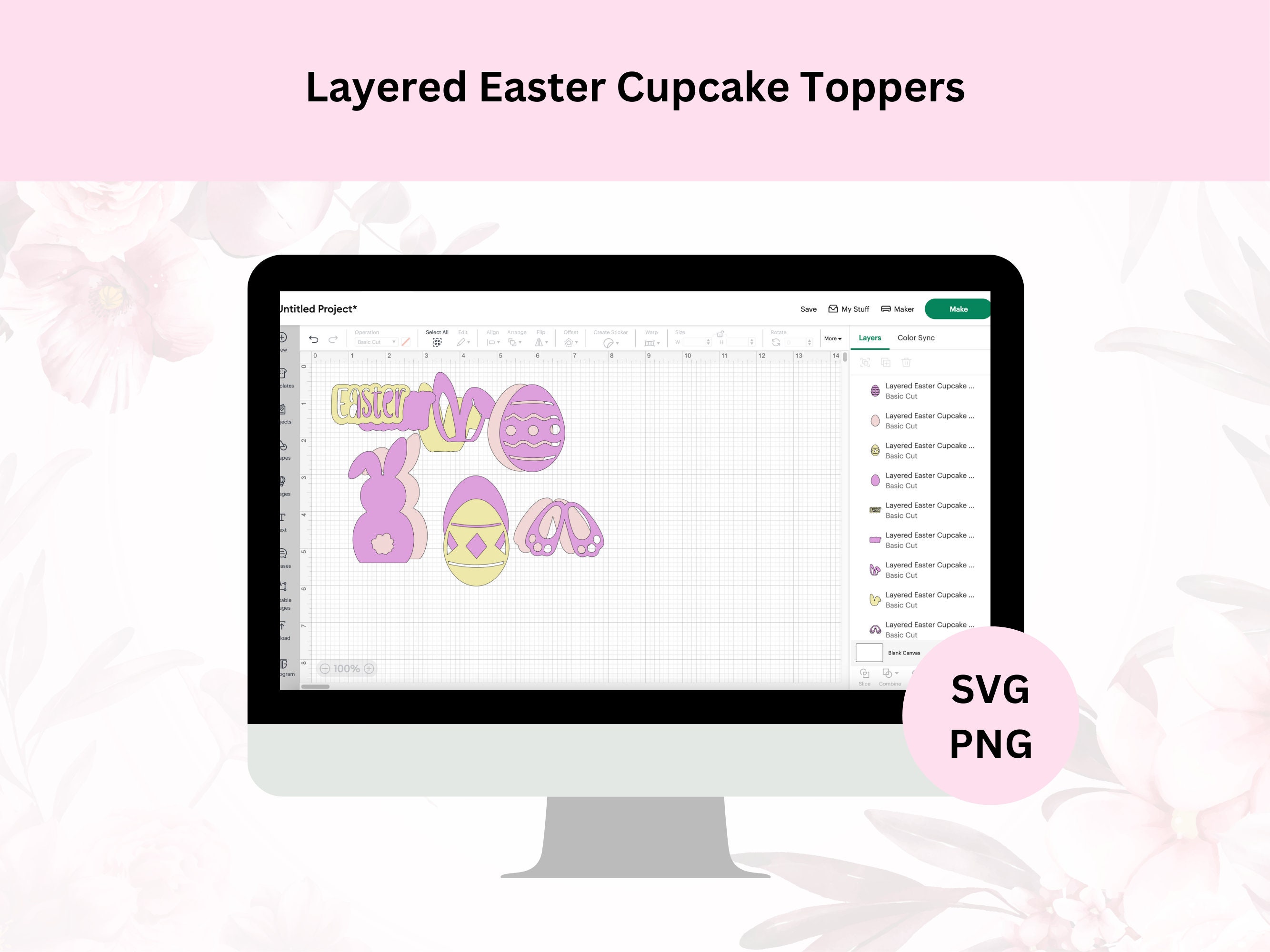 Layered Easter Cupcake Toppers Svg | Digital Download | Happy Easter ...
