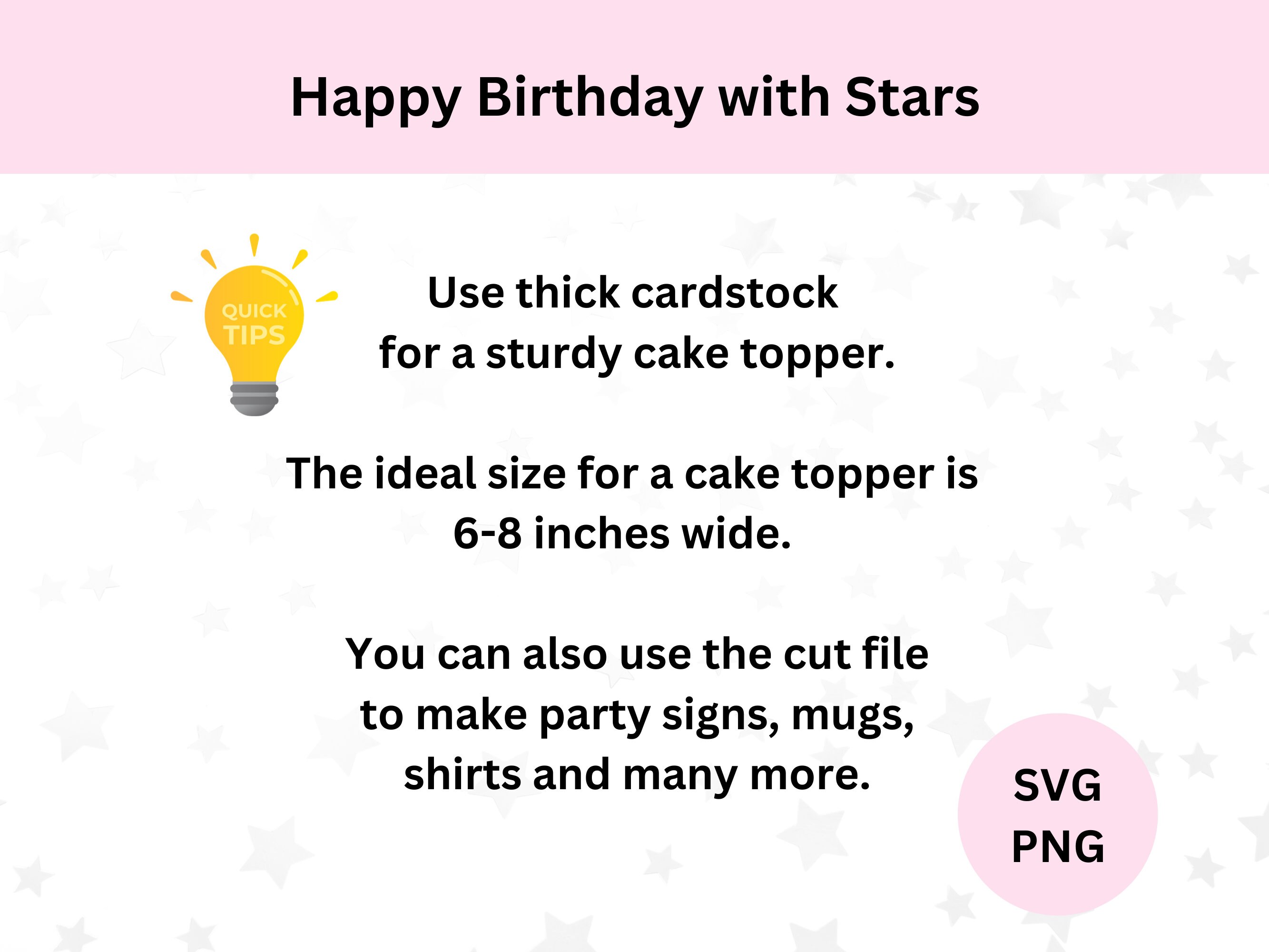 Happy Birthday Cake Topper SVG, Happy Birthday Cut File, Cut File for ...