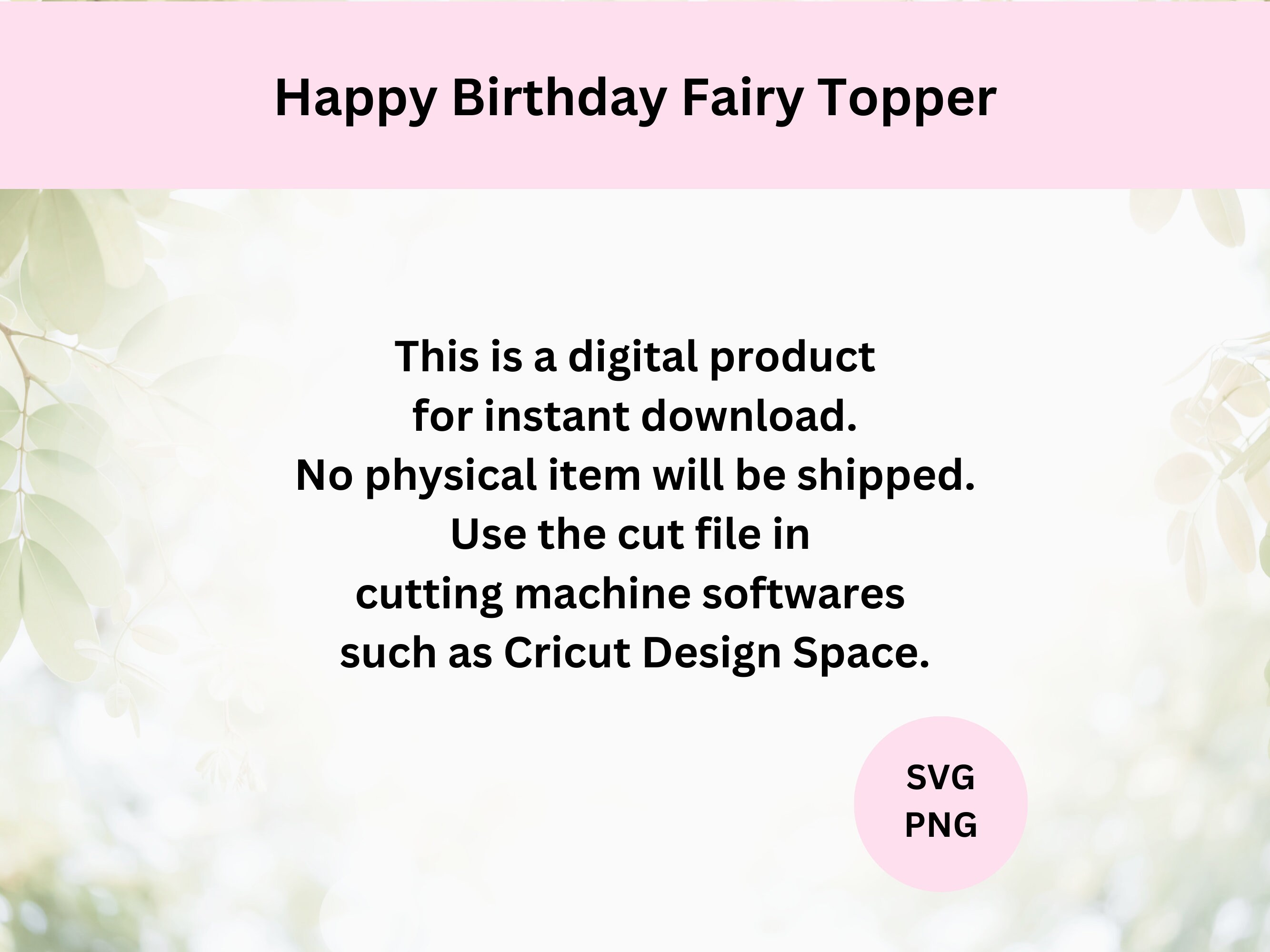 Happy Birthday Fairy Topper Svg Digital Download Cake Topper Svg Fairy ...